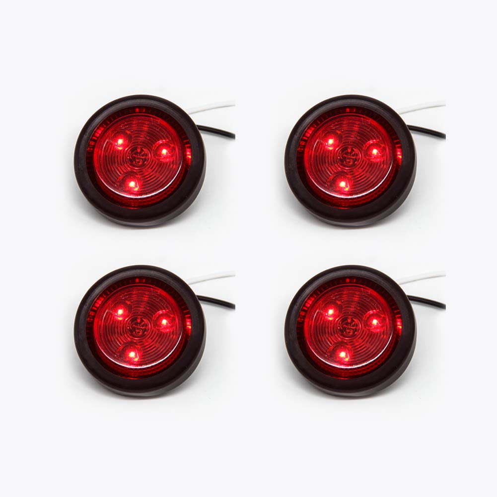 NOVALITE 4pcs Sealed 2 inch Round Red LED Trailer Light, LED Side ...