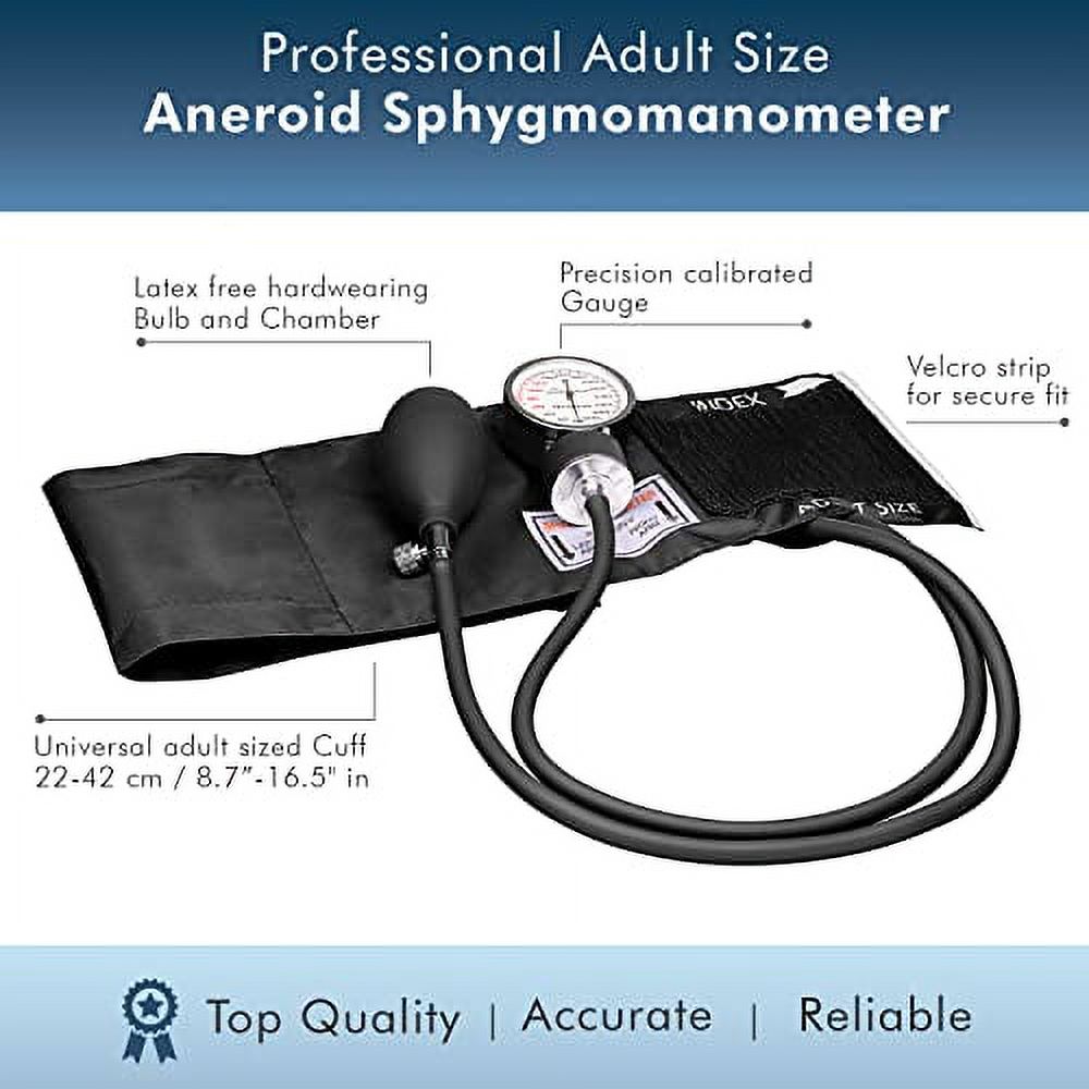 NOVAMEDIC Professional Black Adult Size Blood Pressure Machine, 8.7”-16 ...