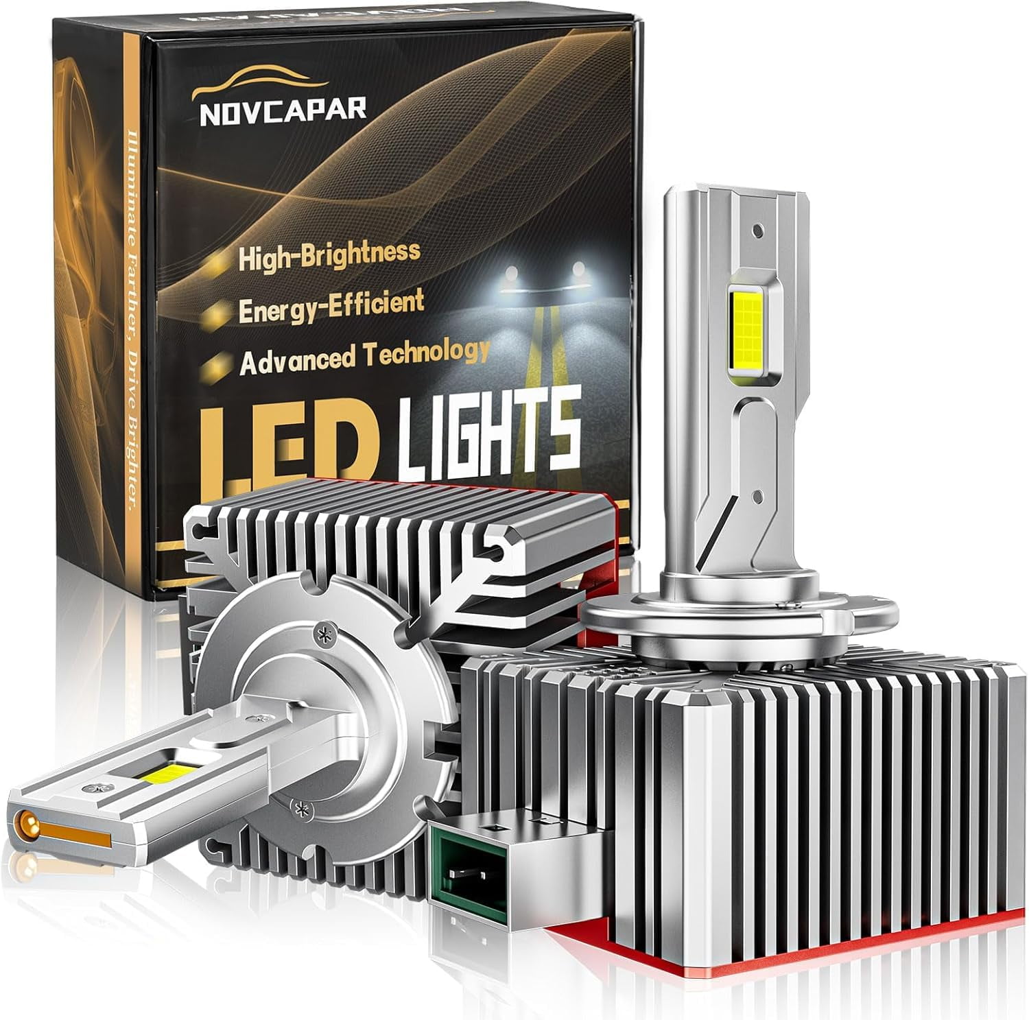 NOVCAPAR D3S D3R LED Bulbs, 24000LM +600% Brightness, 6500K Cool White ...
