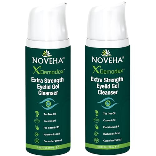 NOVEHA Demodex Extra Strength Eyelid Gel Cleanser - for Demodex, MGD ...