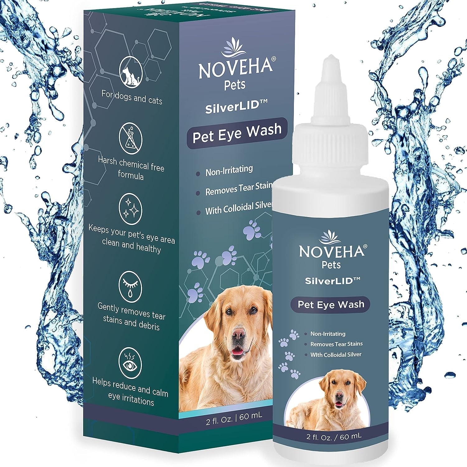 NOVEHA SilverLID Pet Face Wash for Dogs and Cats with Chelated Silver ...