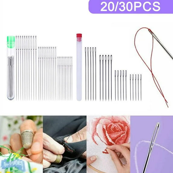 NOVELAR Assorted Handmade Sewing Needles, 30-Count Kit in Three Sizes ...