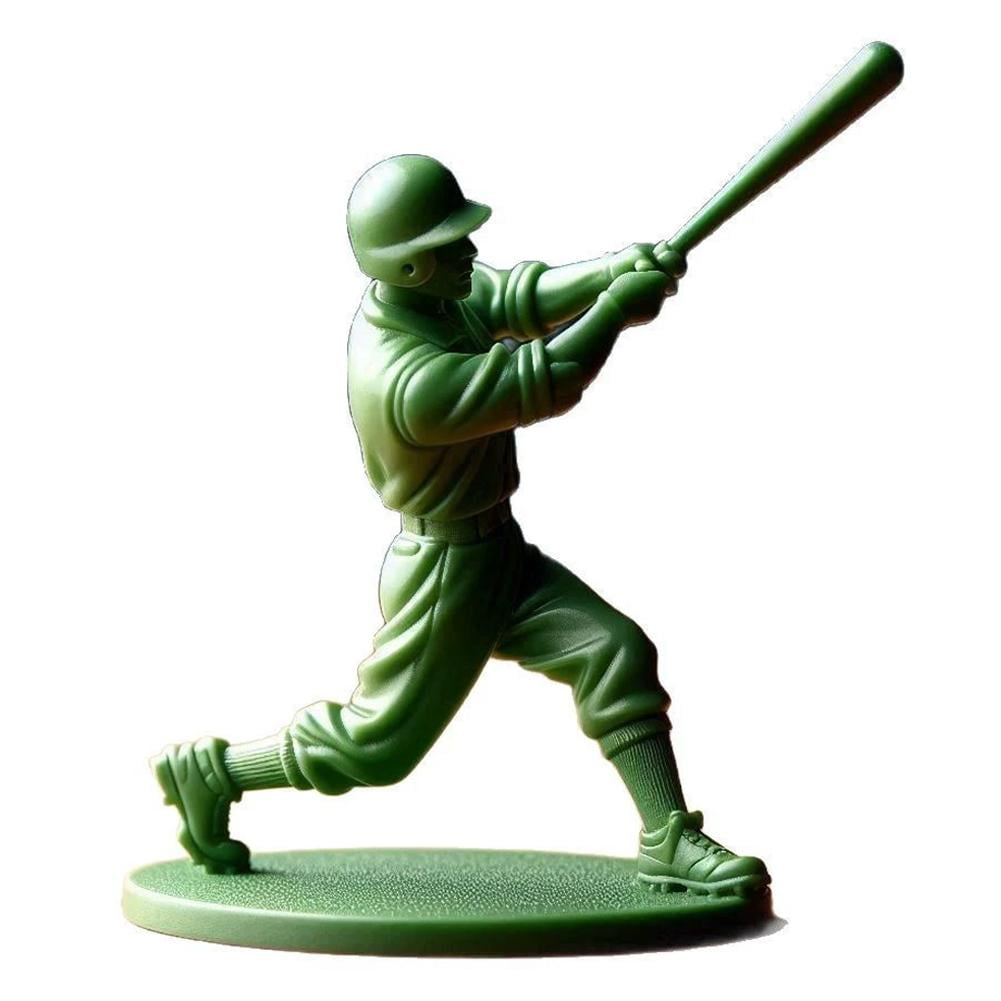 NOVELAR Handcrafted Plastic Baseball Player Statue, 1.95 inch Green ...