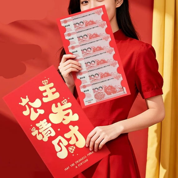 NOVELAR Jumbo Red Good Fortune Envelopes, 14 x 8 in, Premium Paper for ...