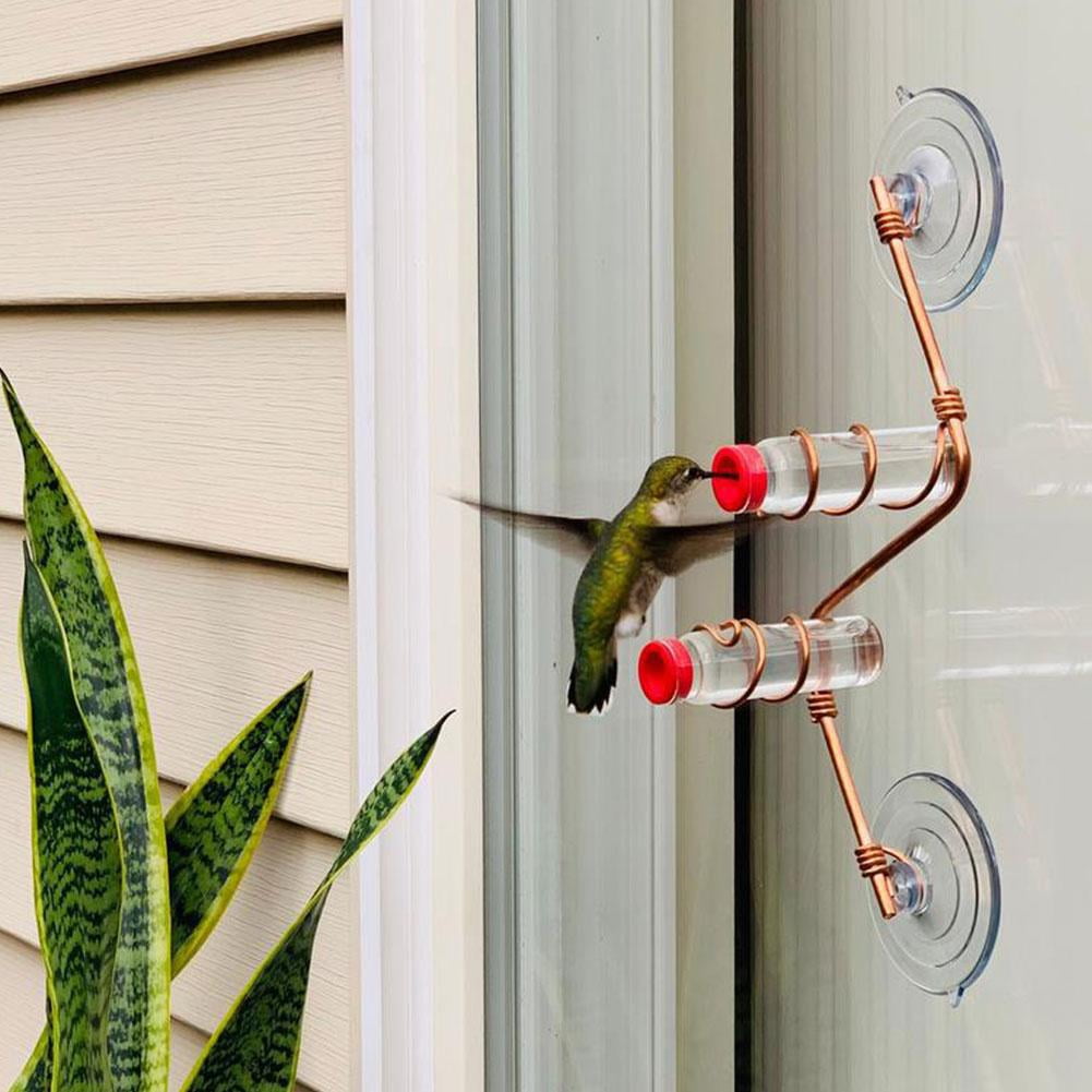 NOVELAR Red Hummingbird Feeder with Vacuum Suction Cups, Detachable for ...