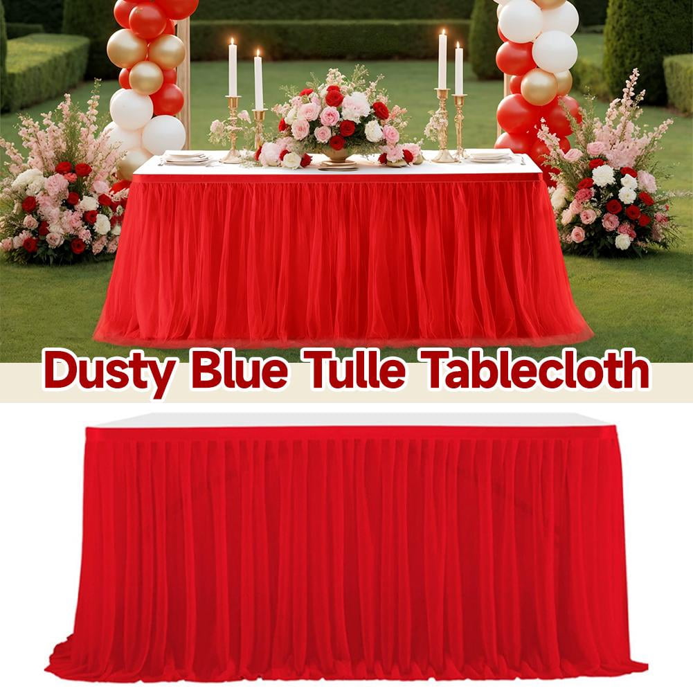 NOVELAR Three-Layer Tulle Table Cover, Customizable Length for Grand ...