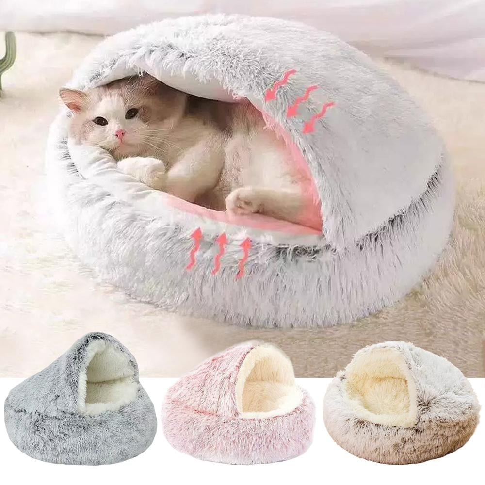 NOVELAR Warm Cat Bed, 15.6 Inch Portable Pet Nest, Stress-Relief ...