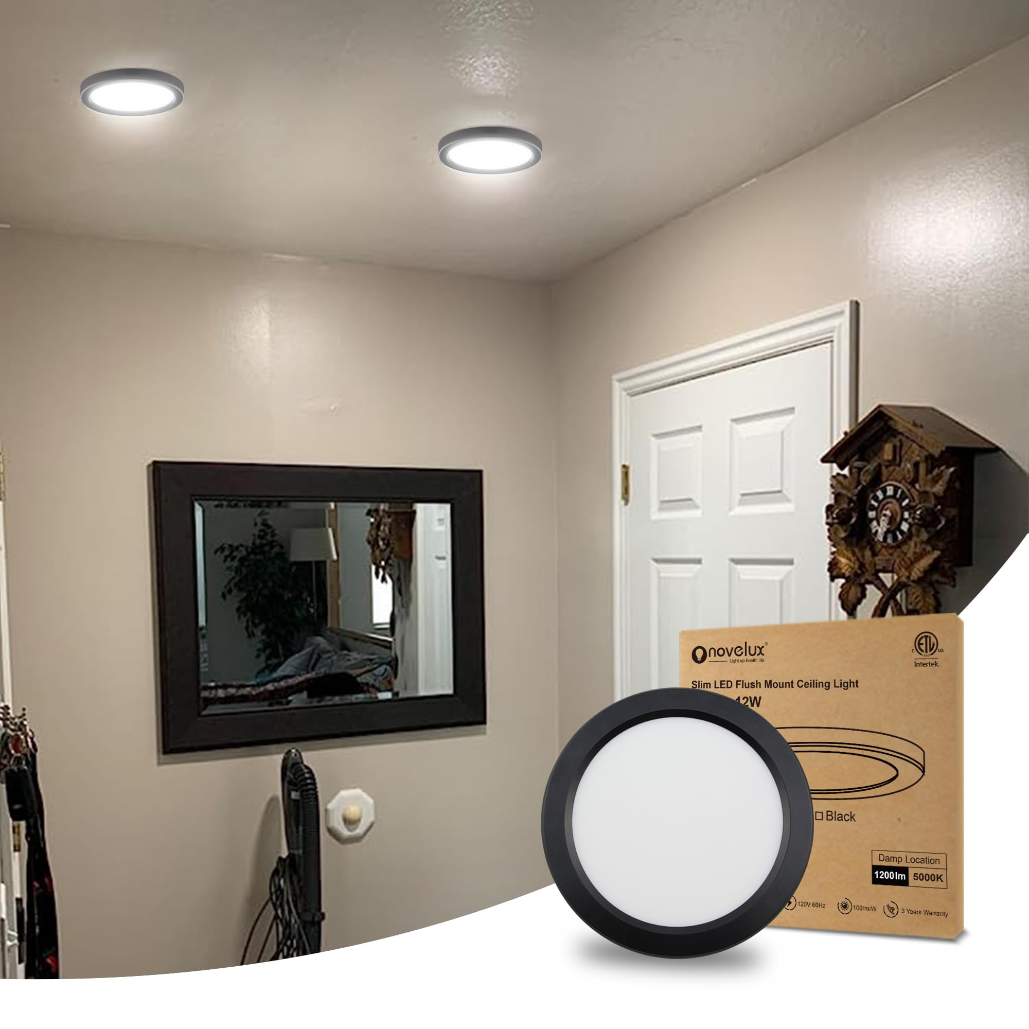 NOVELUX 7 Inch Small LED Flush Mount Ceiling Light Dimmable,5000k ...