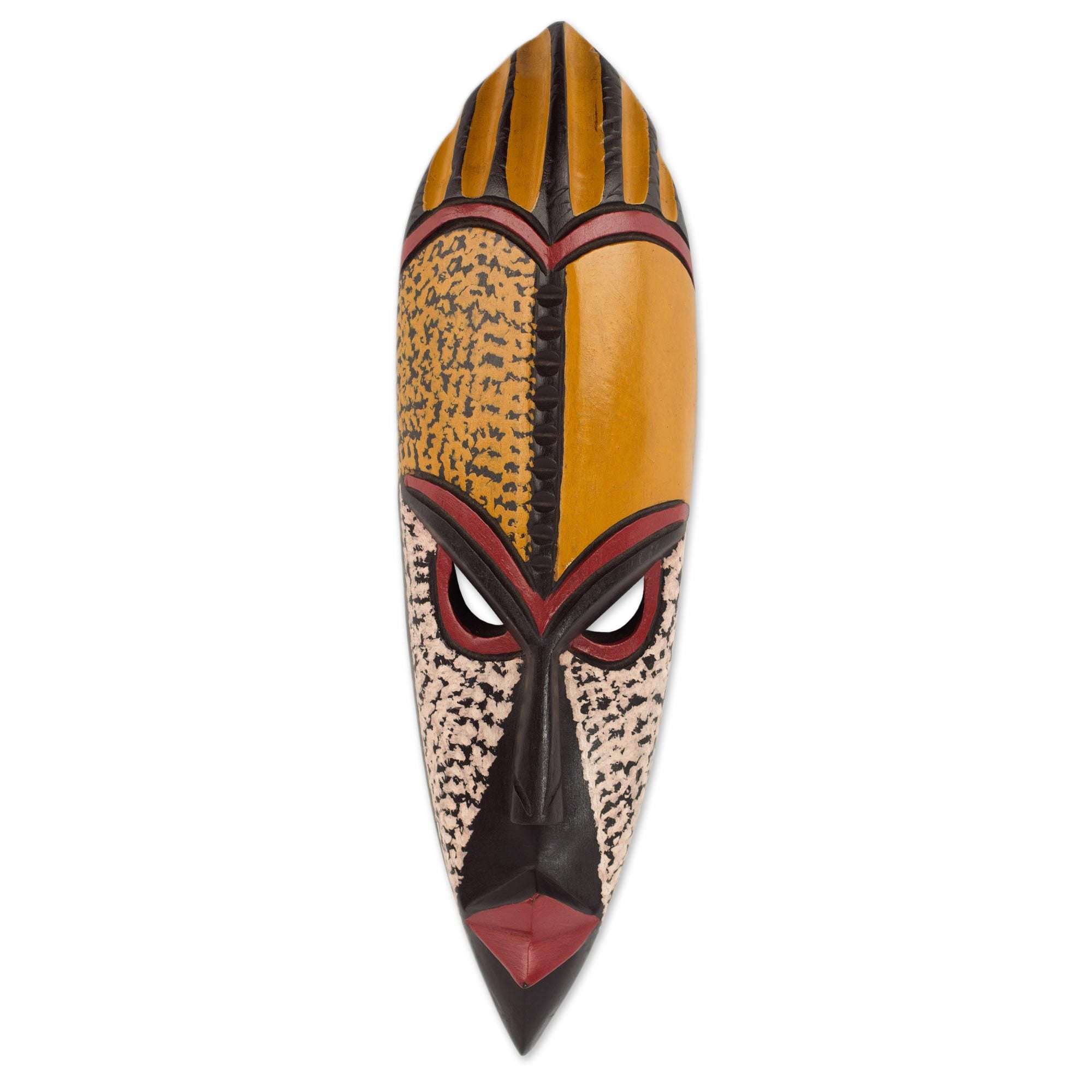 NOVICA African wood mask, 'Brave Heart' - Walmart.com