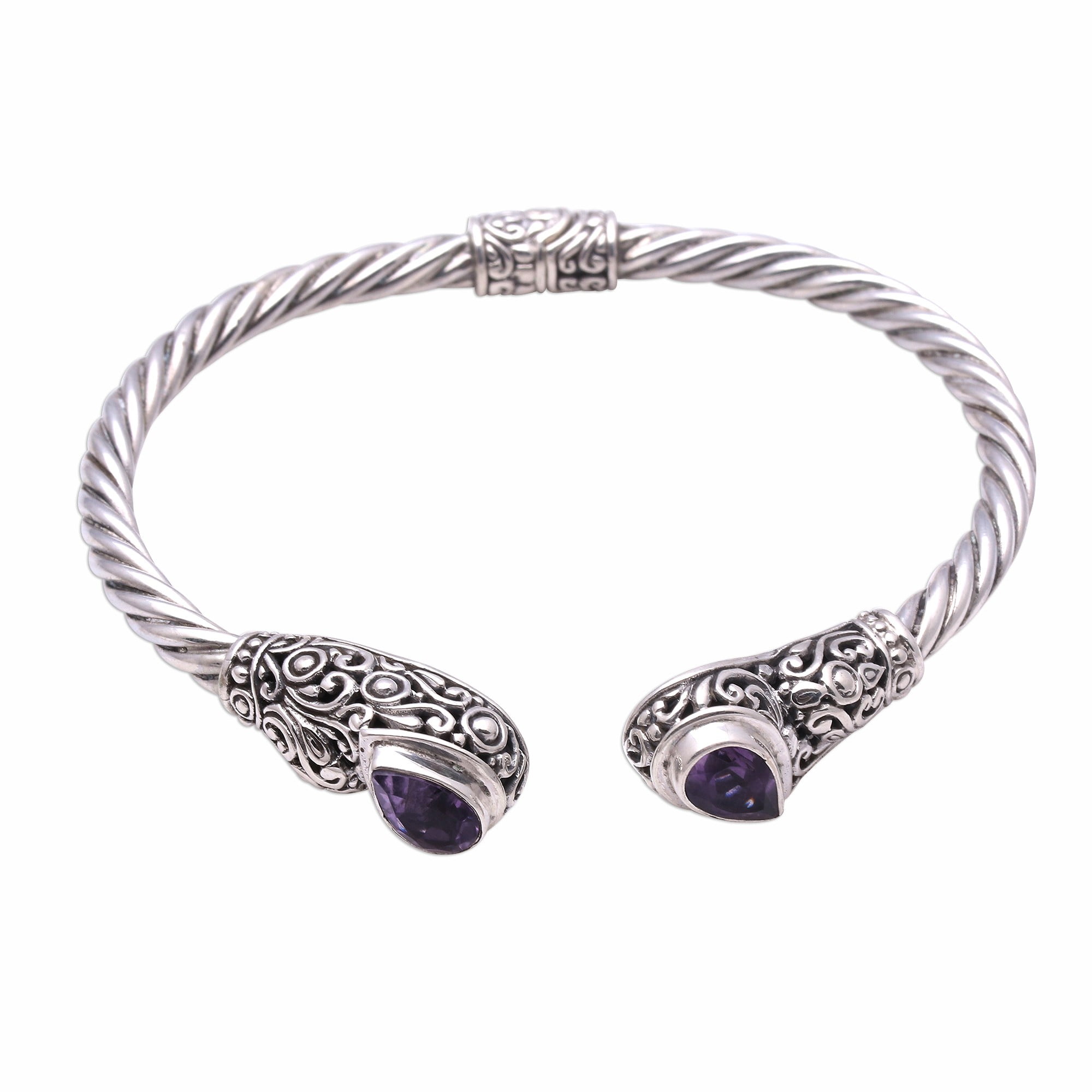 NOVICA Amethyst cuff bracelet, 'Vine Inspiration' - Walmart.com