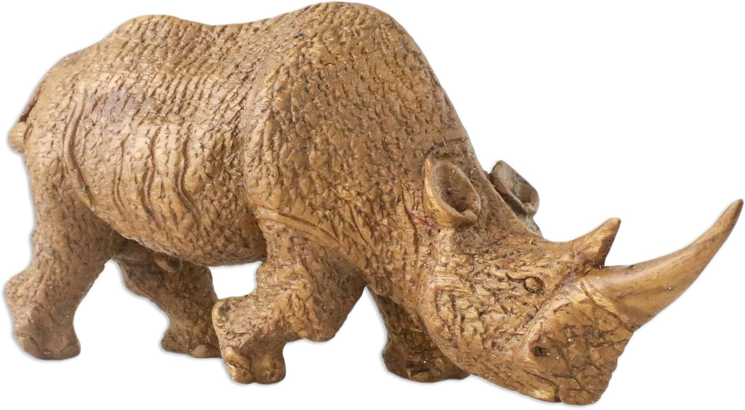 NOVICA Brown Wood Rhino Sculpture, Respectful Rhino' - Walmart.com