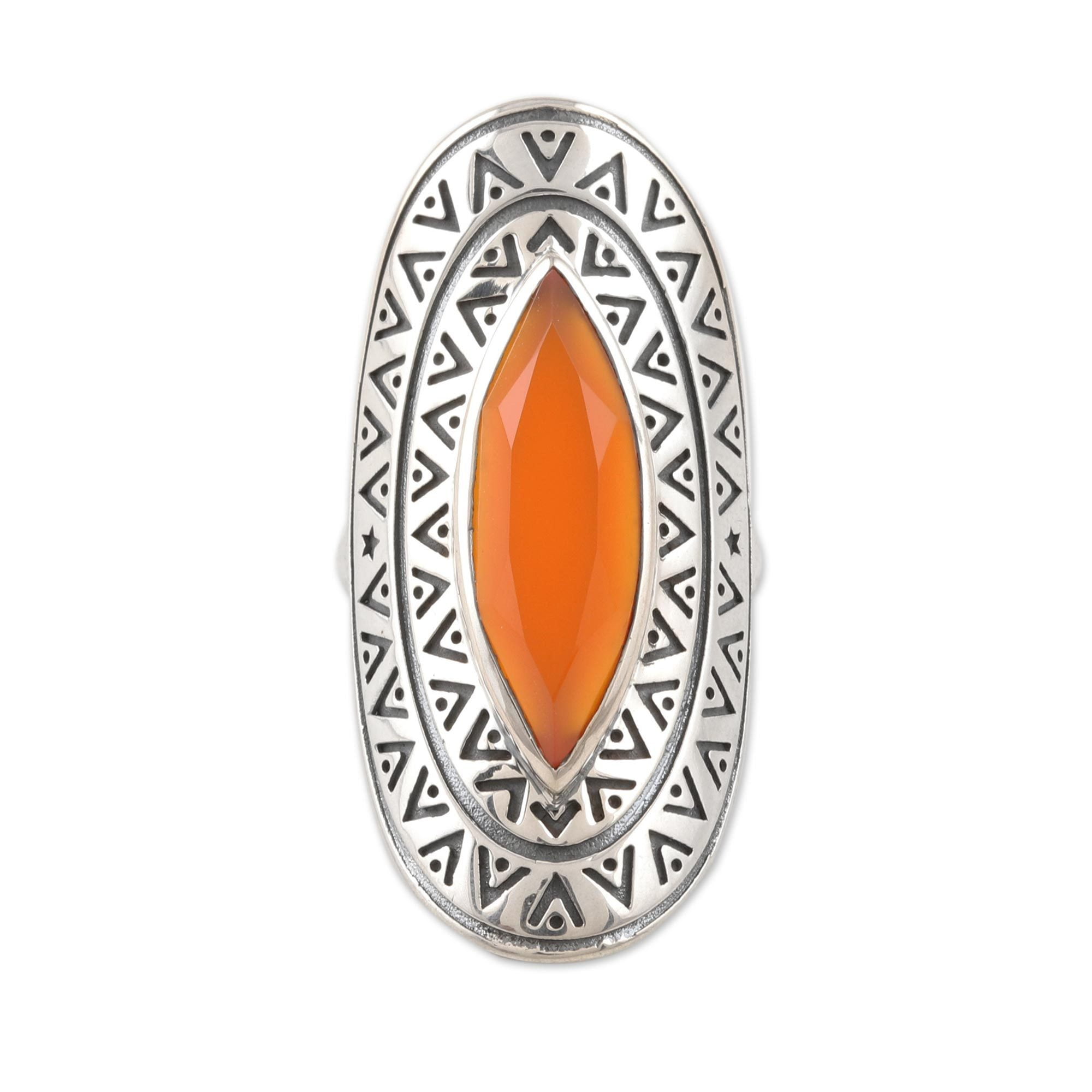 NOVICA Carnelian cocktail ring, 'Eye of India' - Walmart.com
