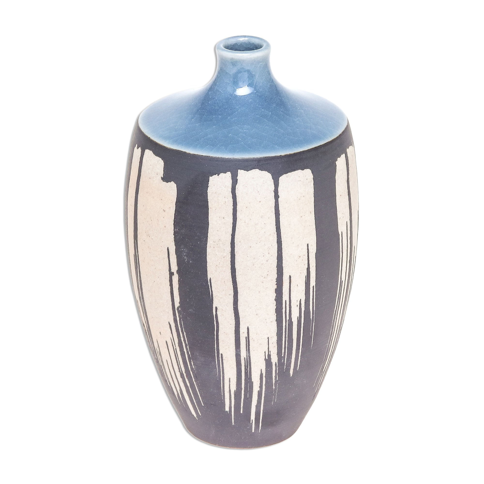 NOVICA Celadon ceramic vase, 'Grey Cascade' - Walmart.com