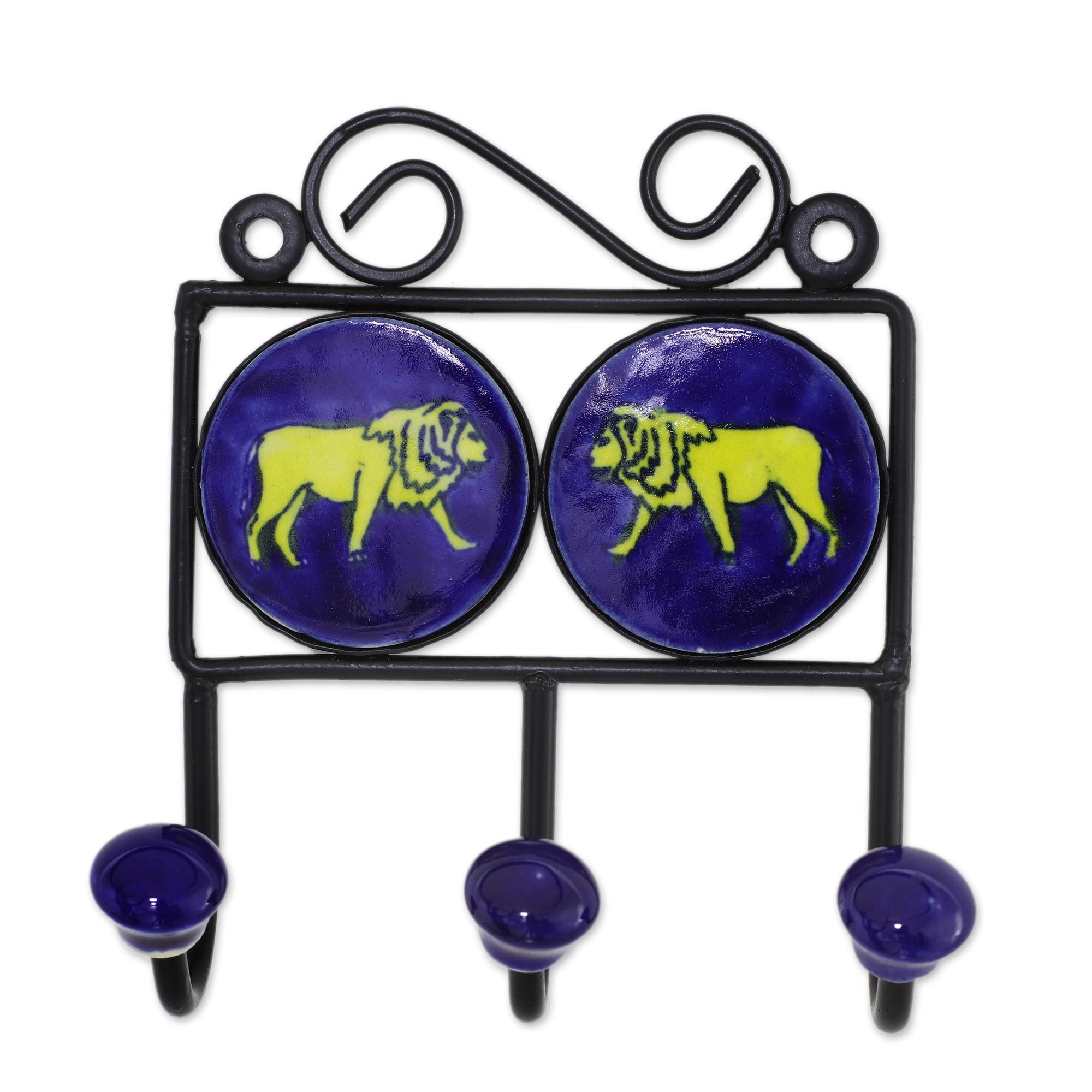 NOVICA Ceramic coat rack, 'Lion's Roar' - Walmart.com