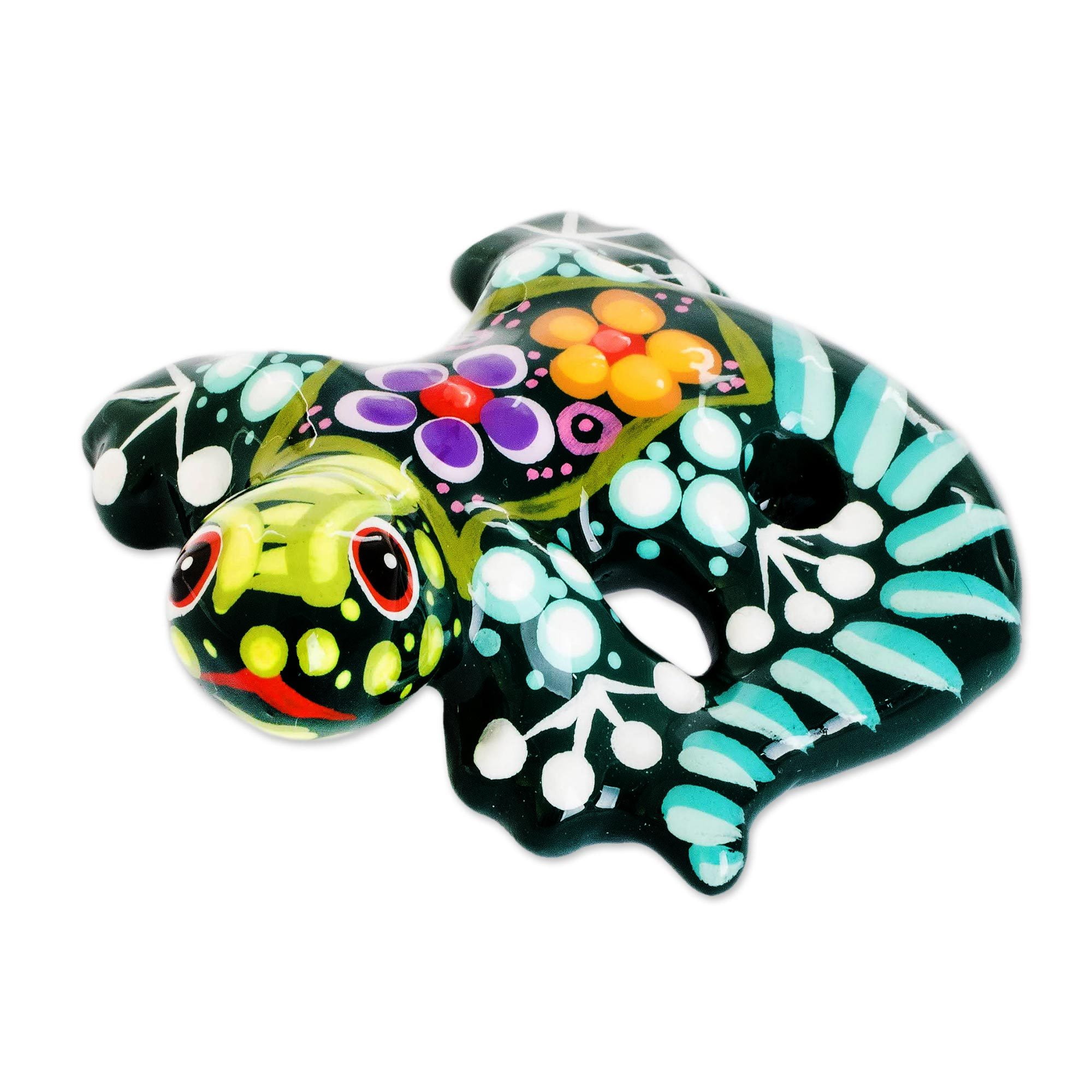 NOVICA Ceramic figurine, 'Singing Gecko' - Walmart.com