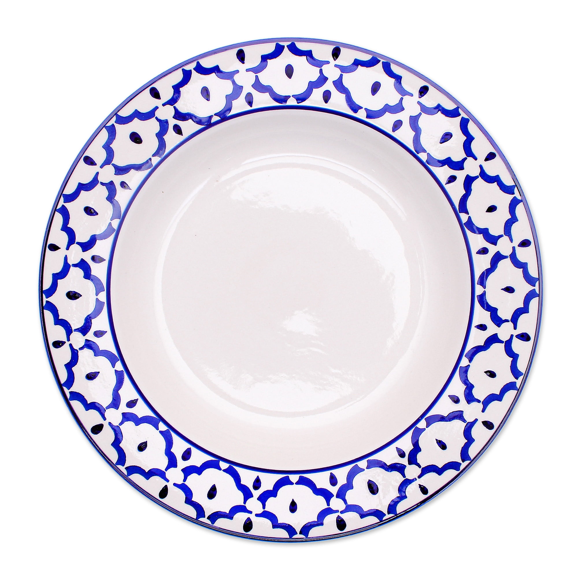 NOVICA Ceramic luncheon plate, 'Blue Pineapple' - Walmart.com