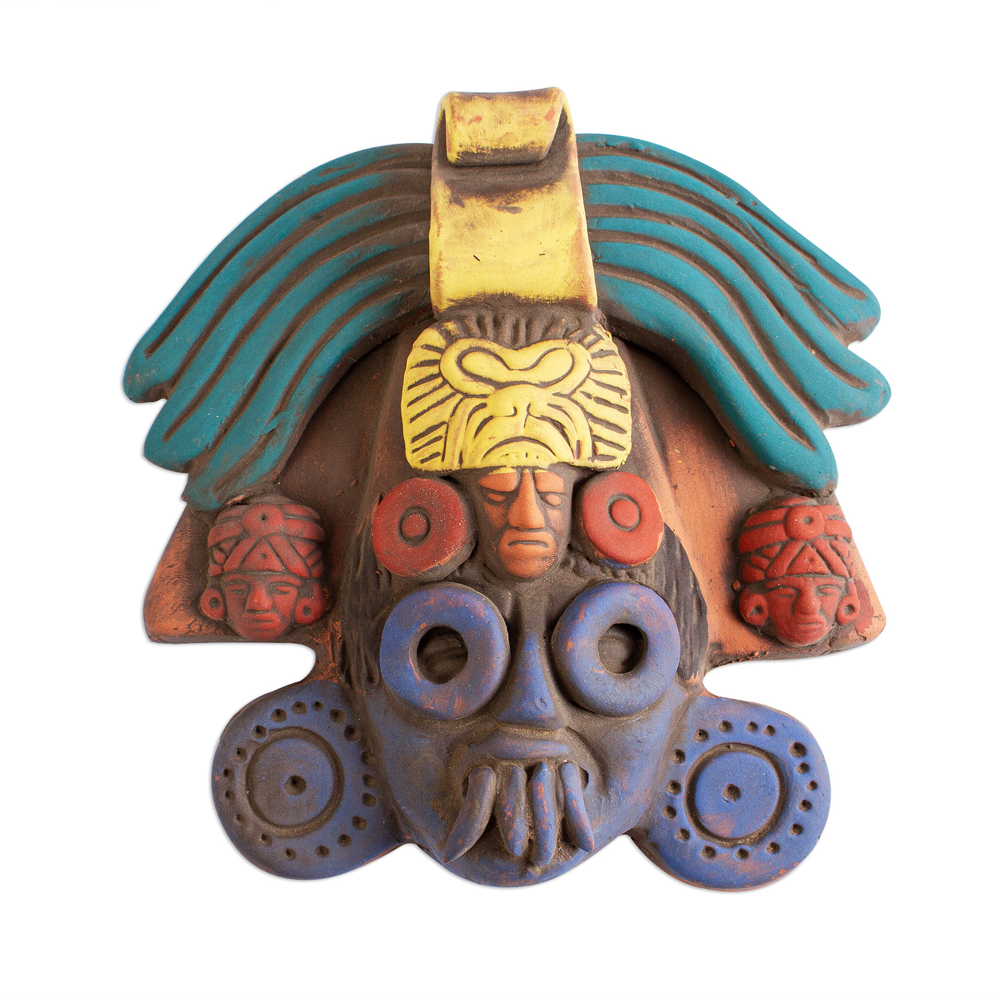 NOVICA Ceramic mask, 'Colorful Ah Puch' - Walmart.com