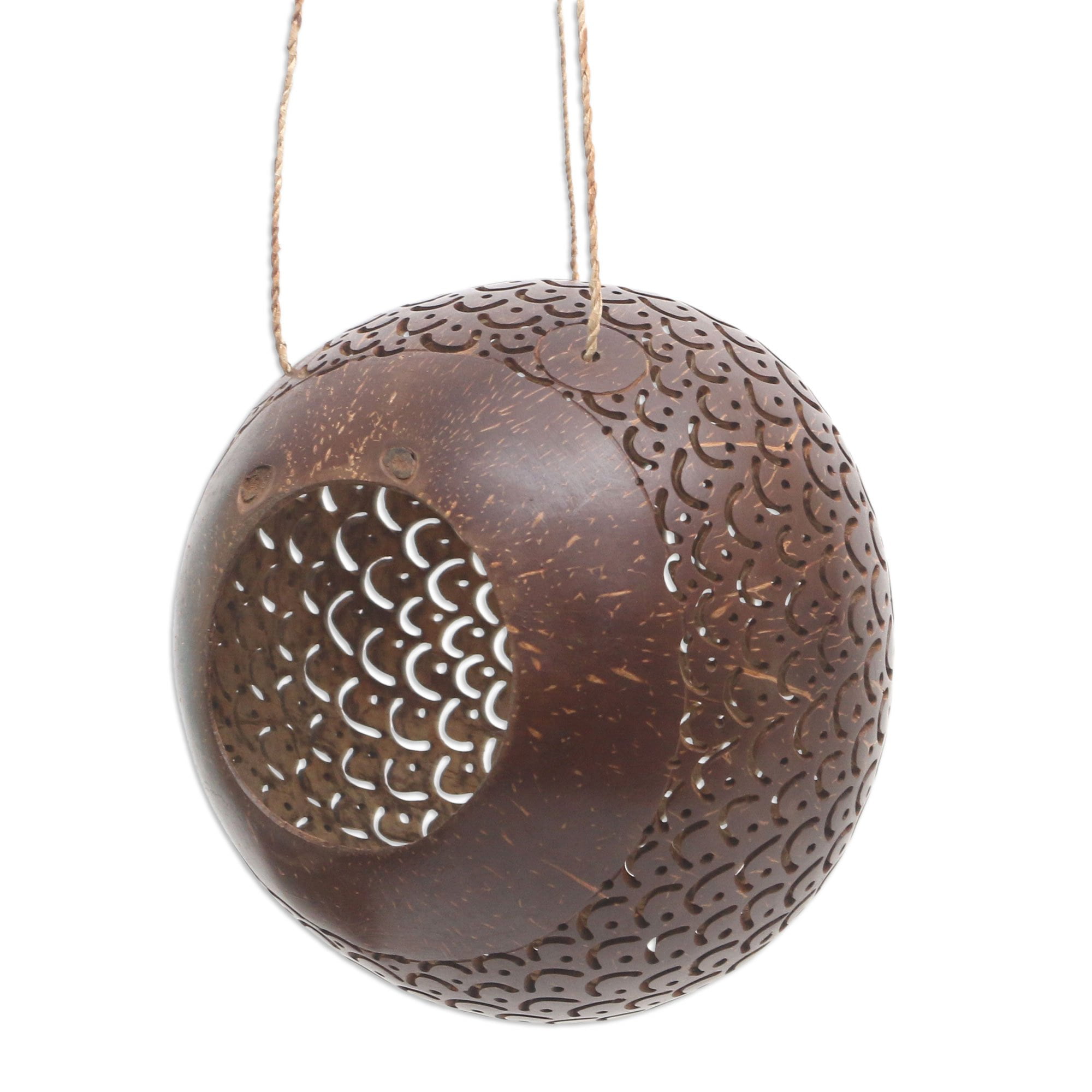 NOVICA Coconut shell birdhouse, 'Sea Scales' - Walmart.com