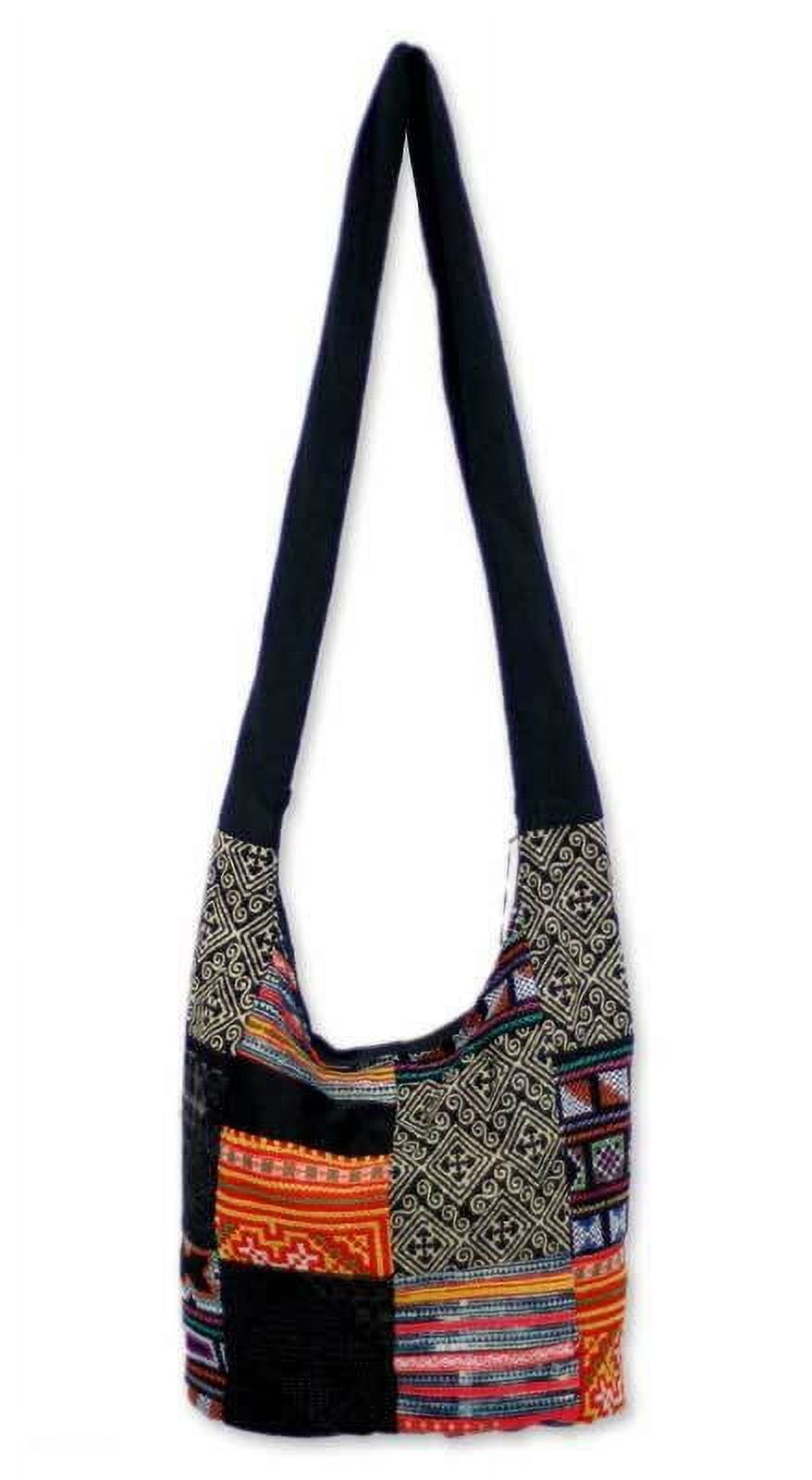 NOVICA Cotton sling tote bag, 'Hmong Colors' - Walmart.com