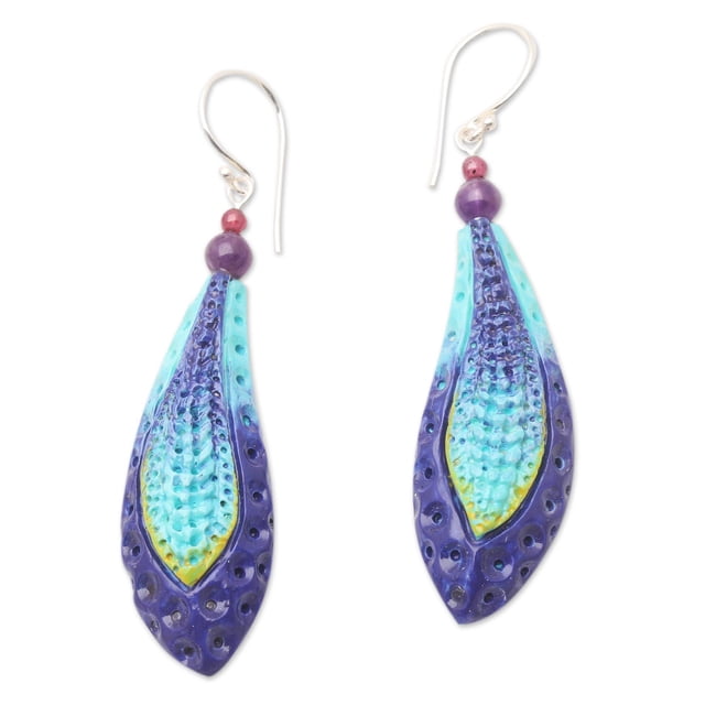 NOVICA Garnet and amethyst dangle earrings, 'Deep Ocean Blue' - Walmart ...