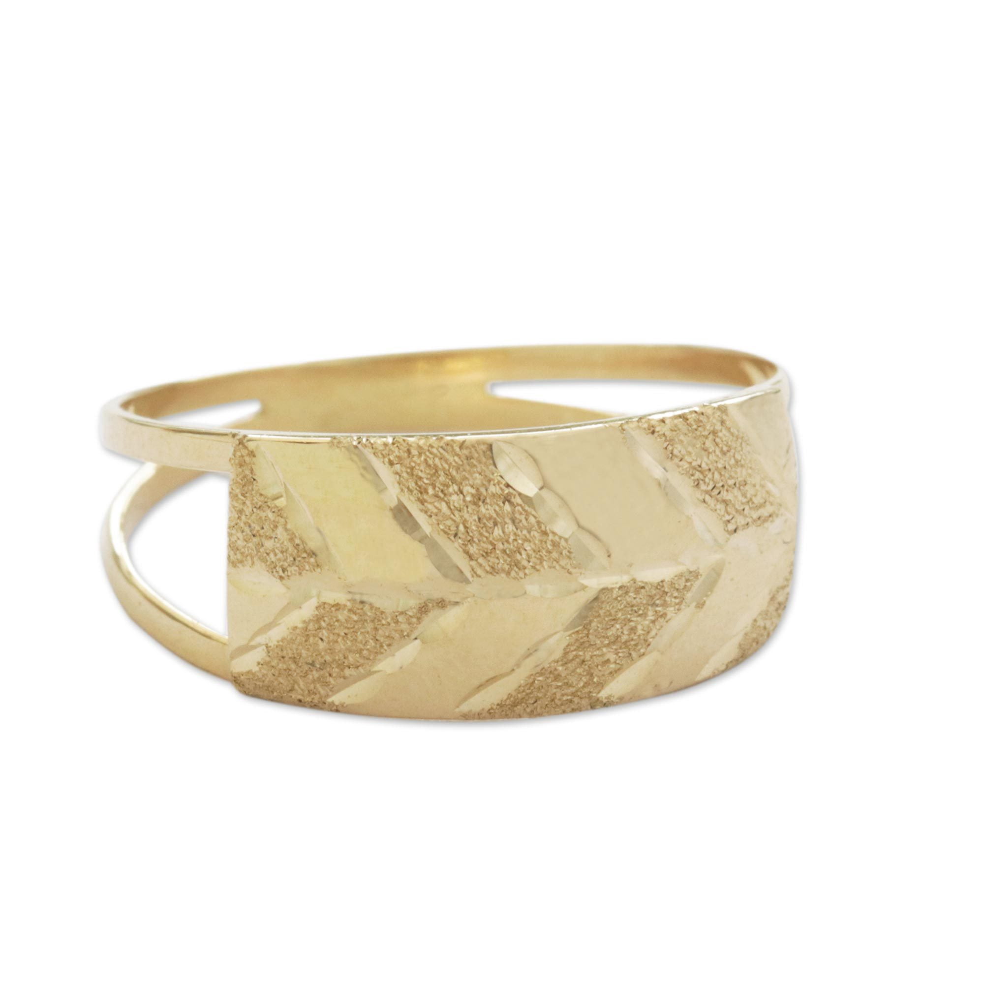 NOVICA Gold band ring, 'Glittering Texture' - Walmart.com