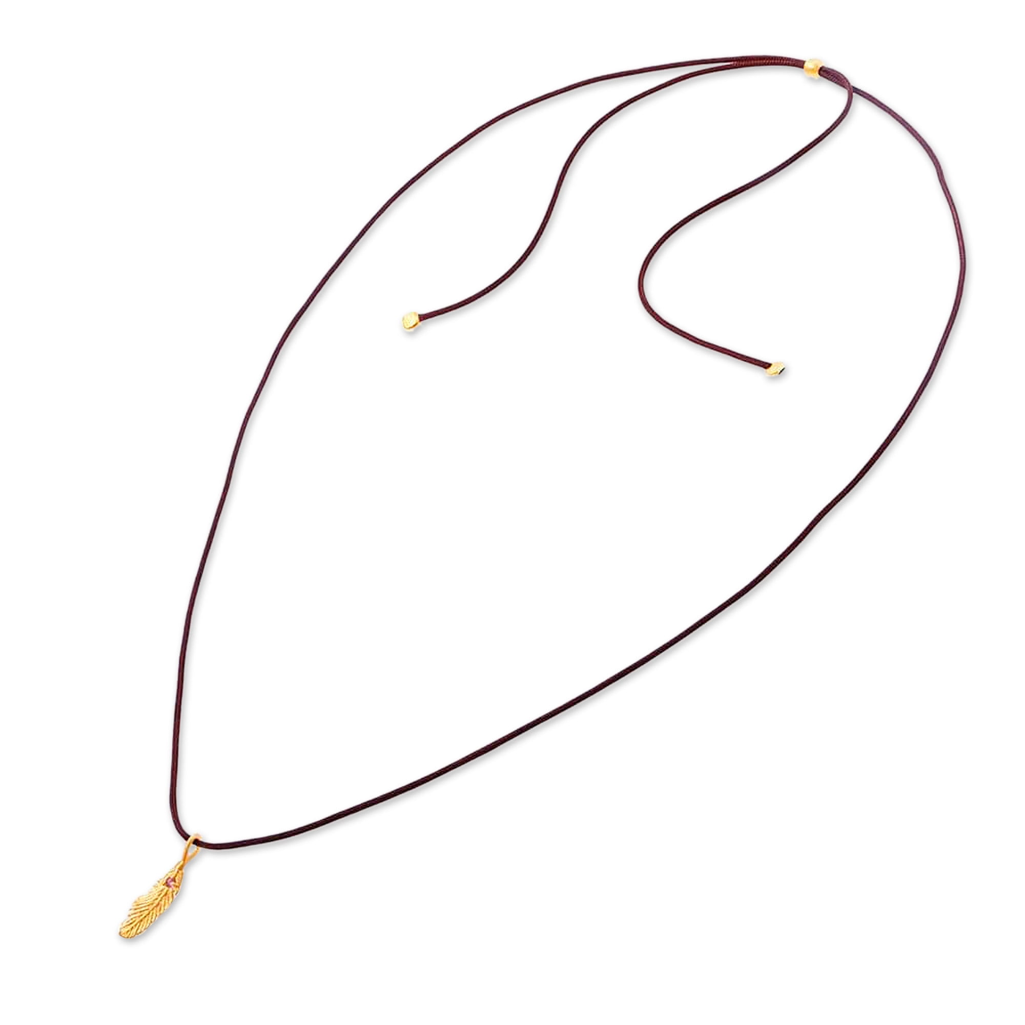 NOVICA Gold-plated brass and pink tourmaline pendant necklace, 'You Are ...