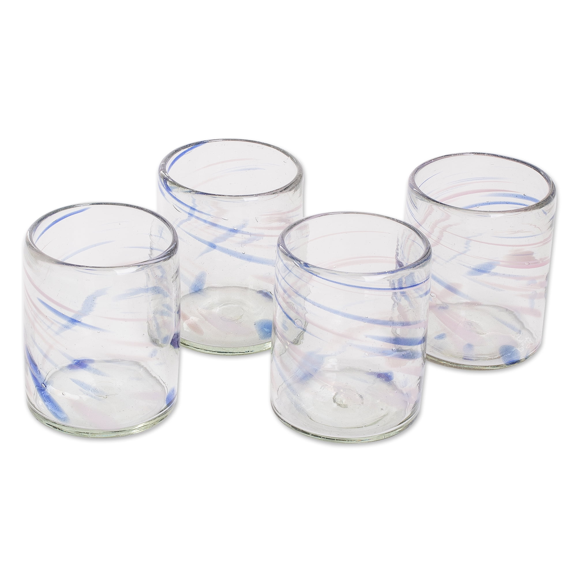 NOVICA Handblown glass tumblers, 'Cirrus' (set of 4) - Walmart.com