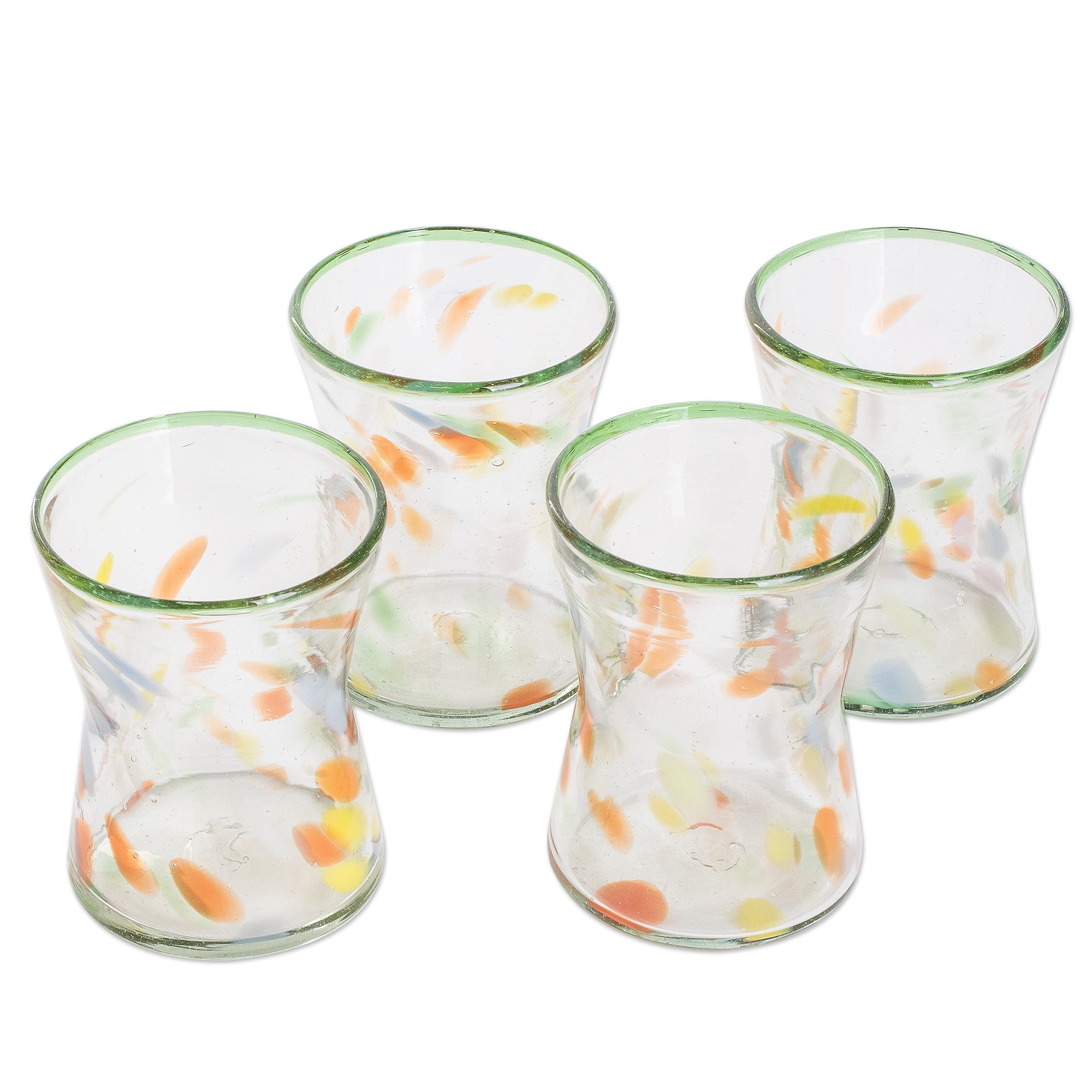 NOVICA Handblown glass tumblers, 'Natural Effects' (set of 4) - Walmart.com