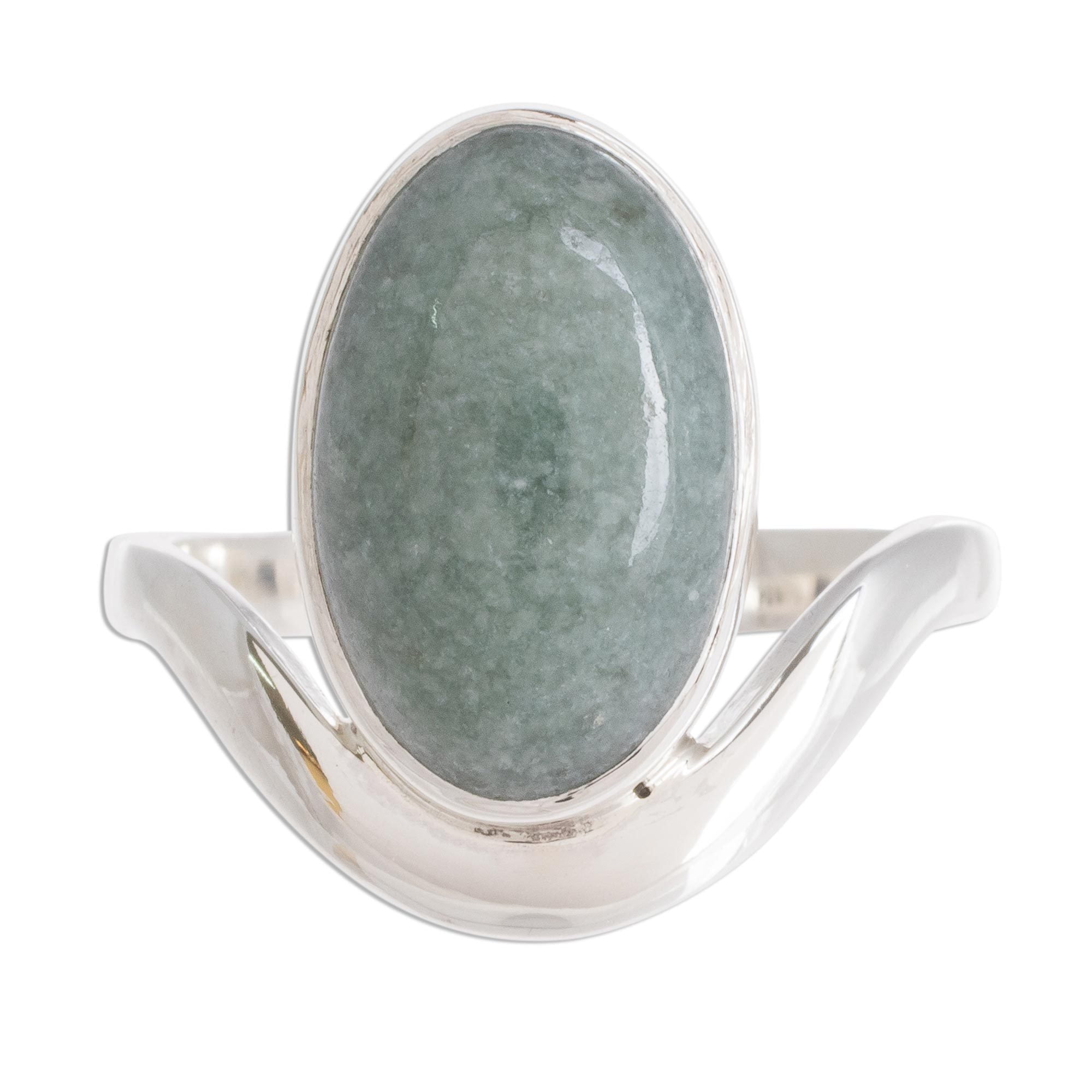 NOVICA Jade cocktail ring, 'Mystery of the Earth' - Walmart.com