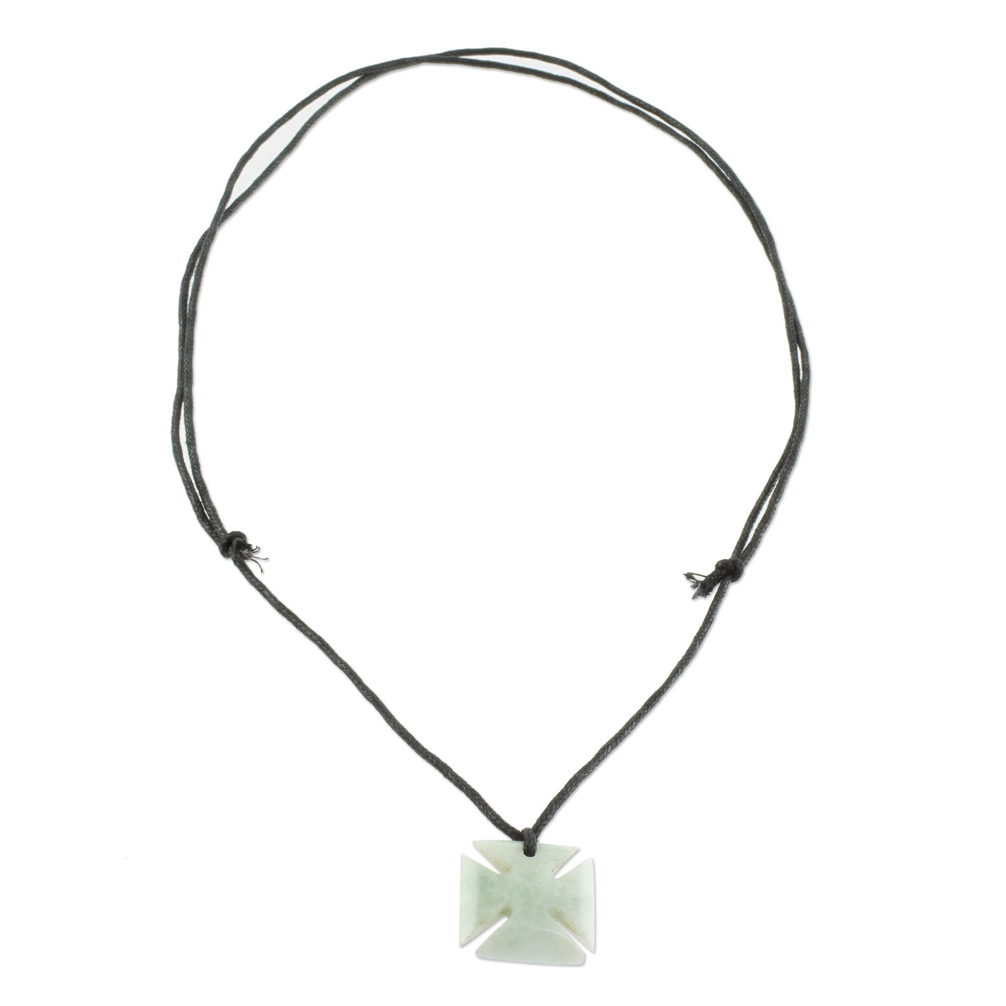 NOVICA Jade pendant necklace, 'Apple Green Pat Cross' - Walmart.com