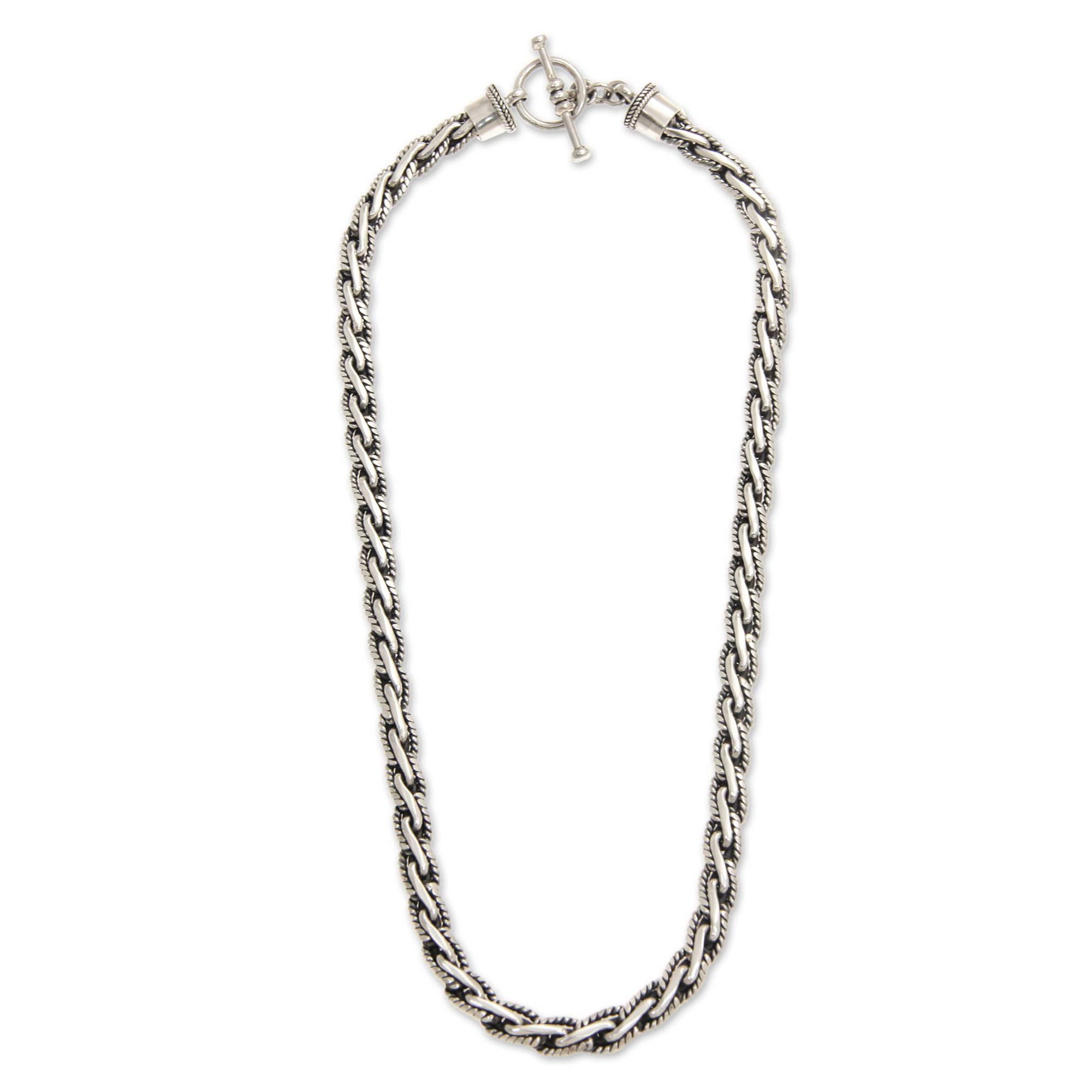 NOVICA Men's sterling silver chain necklace, 'Silver Surf' - Walmart.com