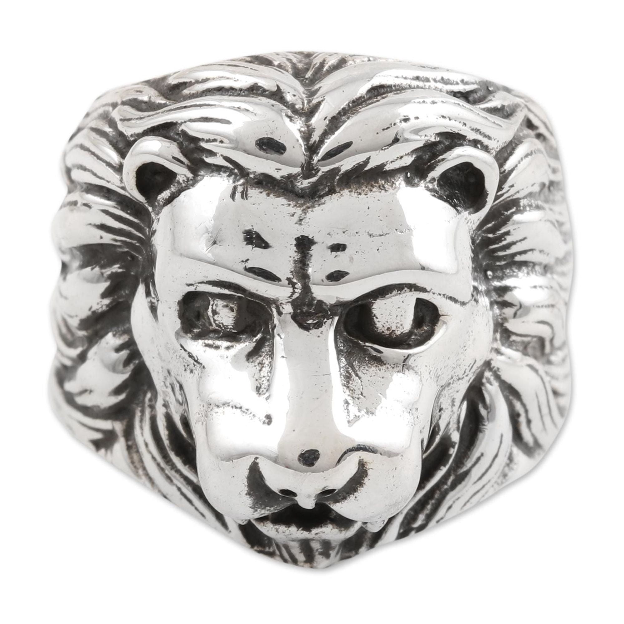 NOVICA Men's sterling silver ring, 'Regal Lion' - Walmart.com