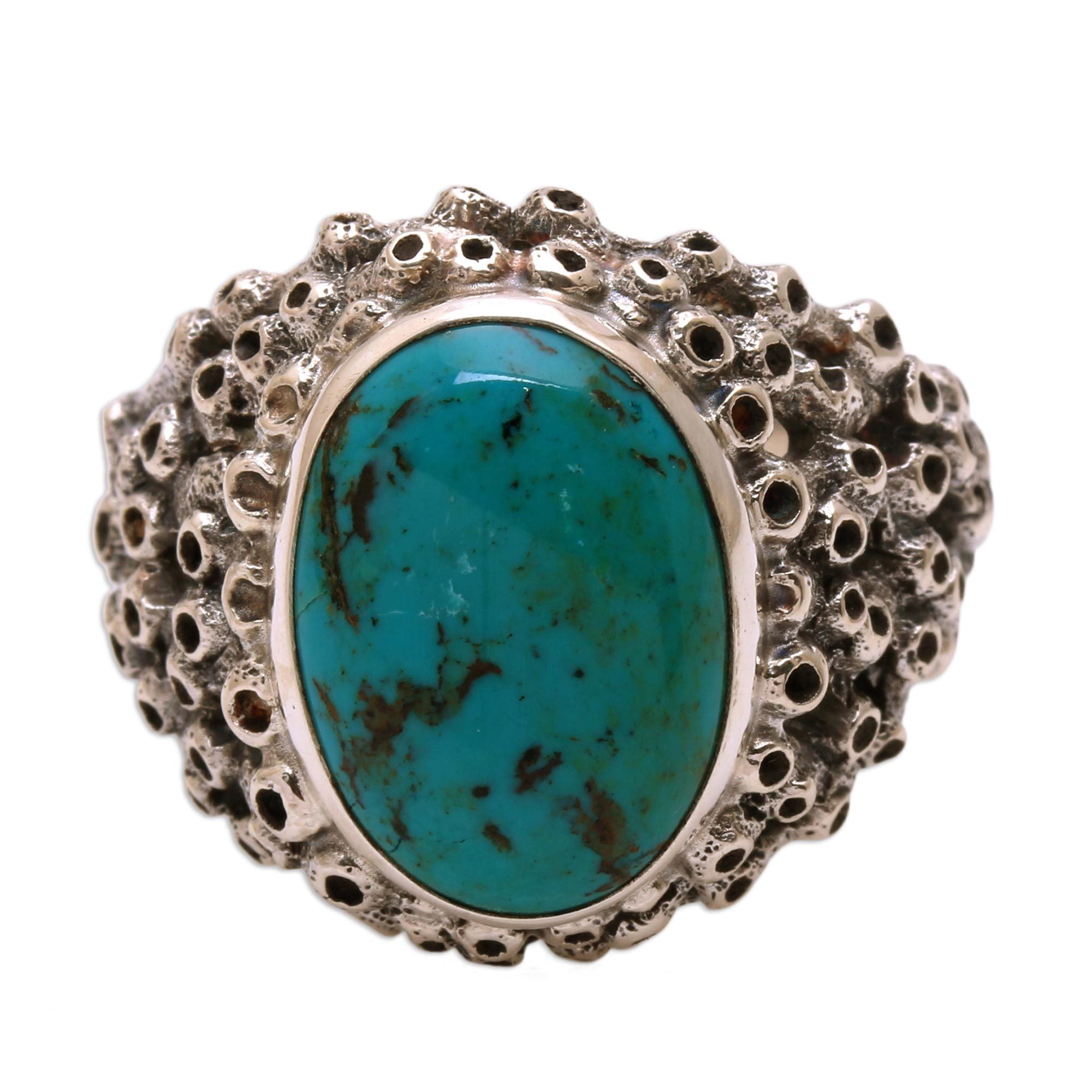 NOVICA Men's turquoise ring, 'Living Coral' - Walmart.com