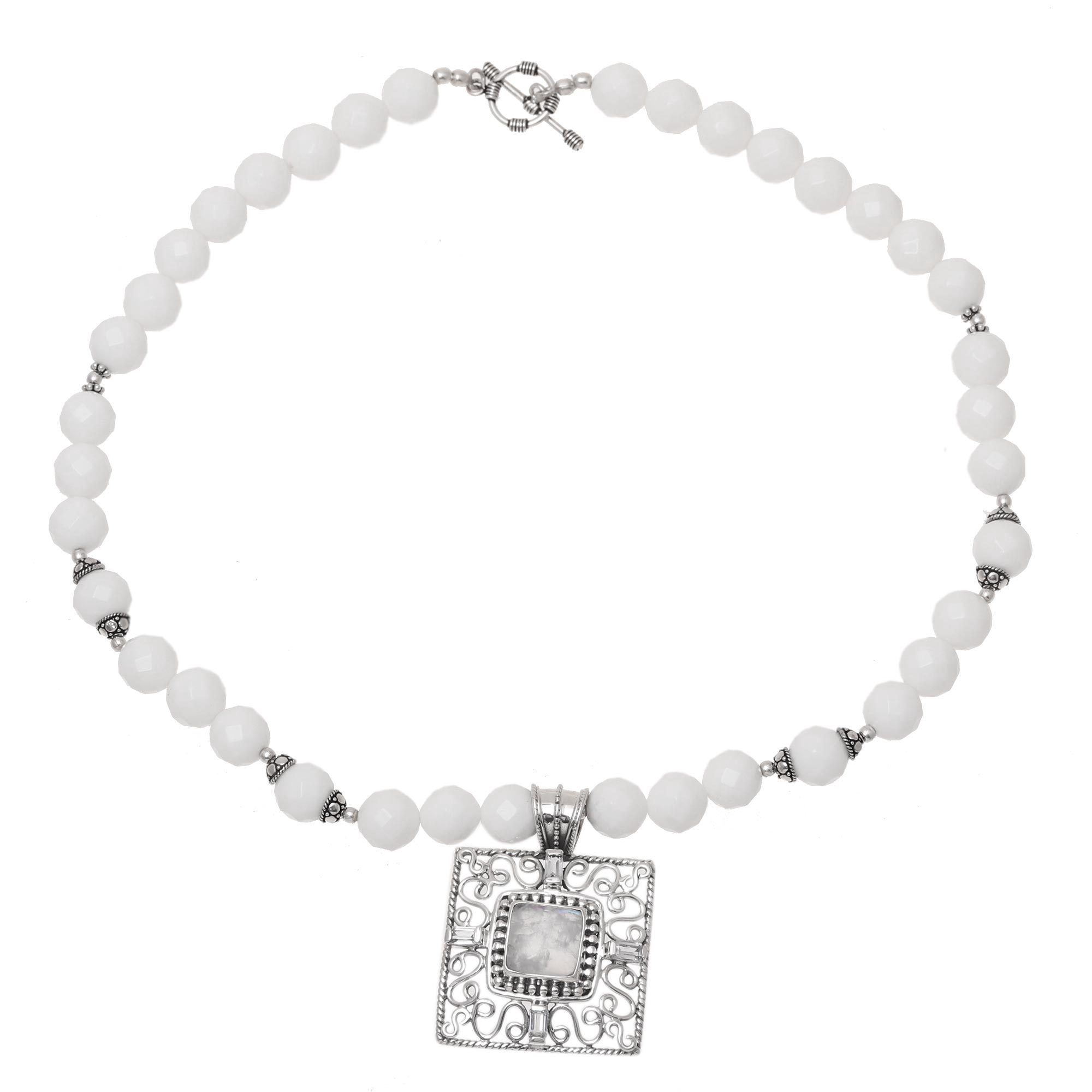 NOVICA Multi-gemstone beaded pendant necklace, 'Royal Square' - Walmart.com