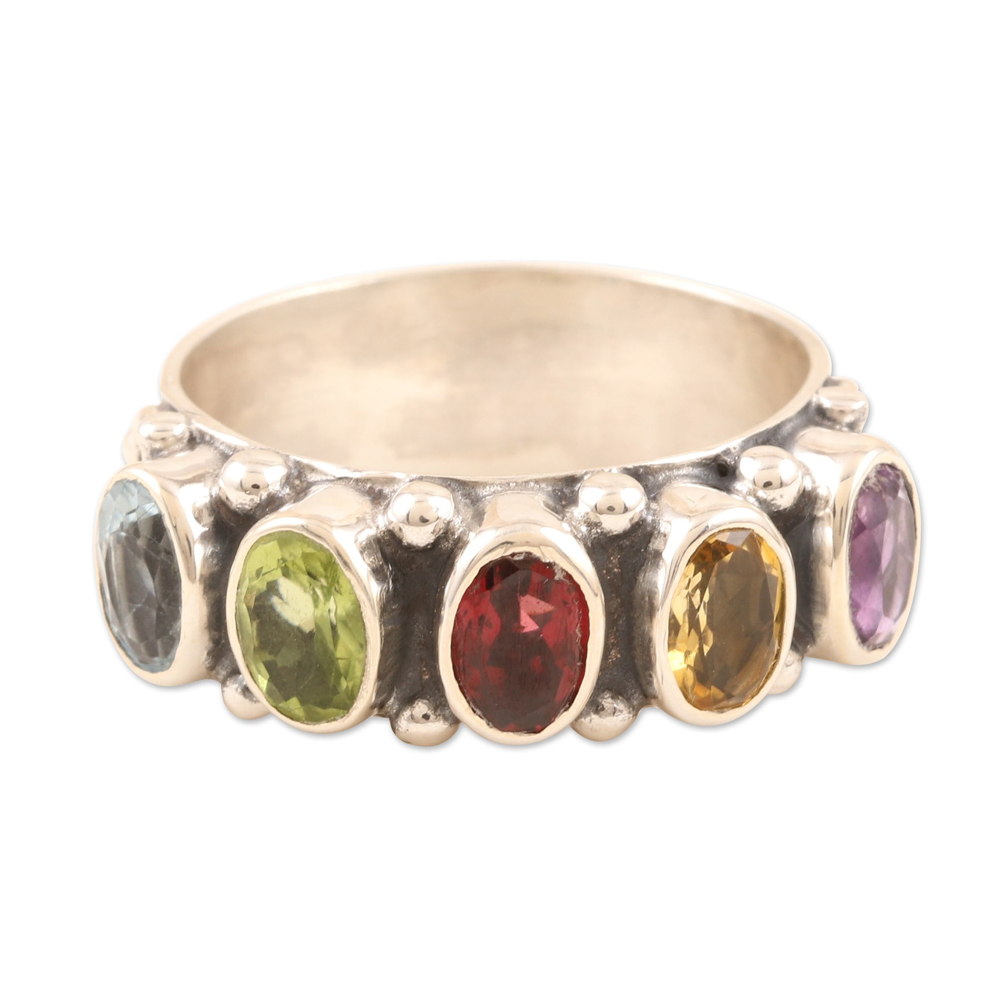 NOVICA Multi-gemstone cocktail ring, 'Rainbow Beauty' - Walmart.com