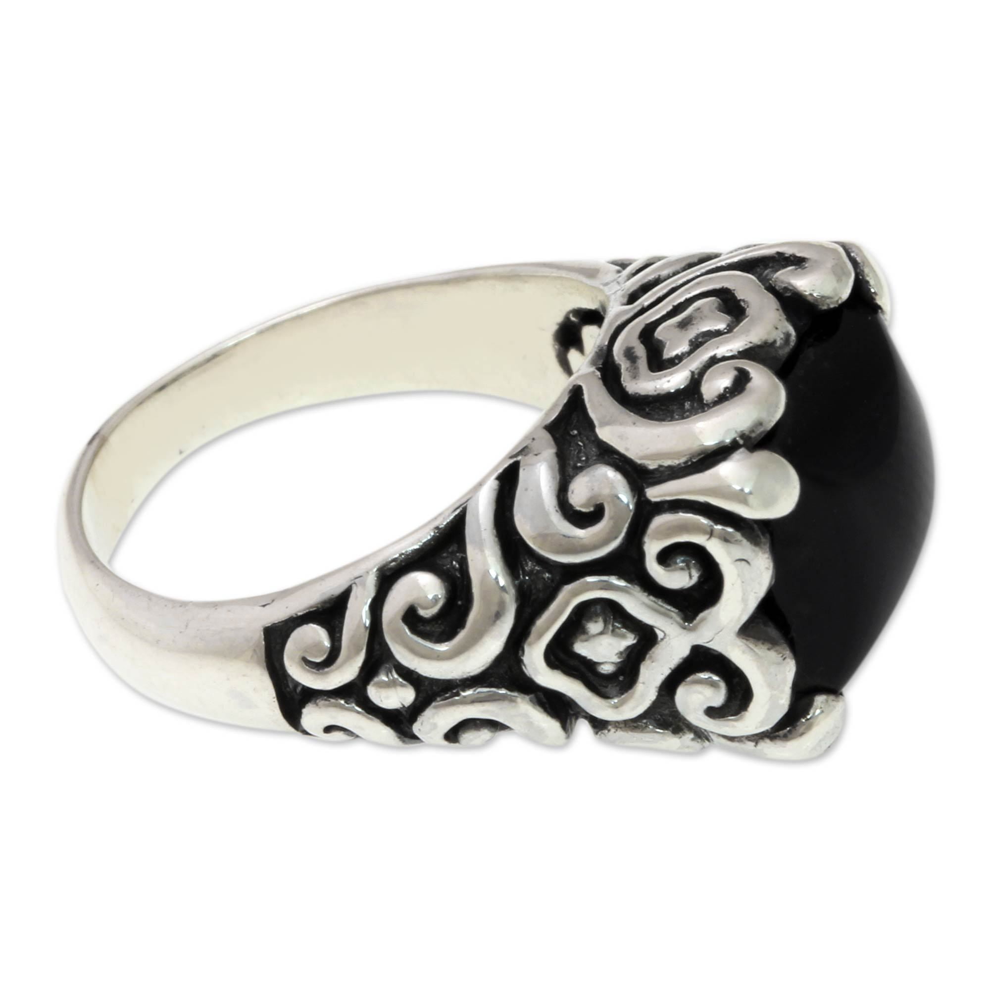 NOVICA Onyx cocktail ring, 'Temple Goddess' - Walmart.com