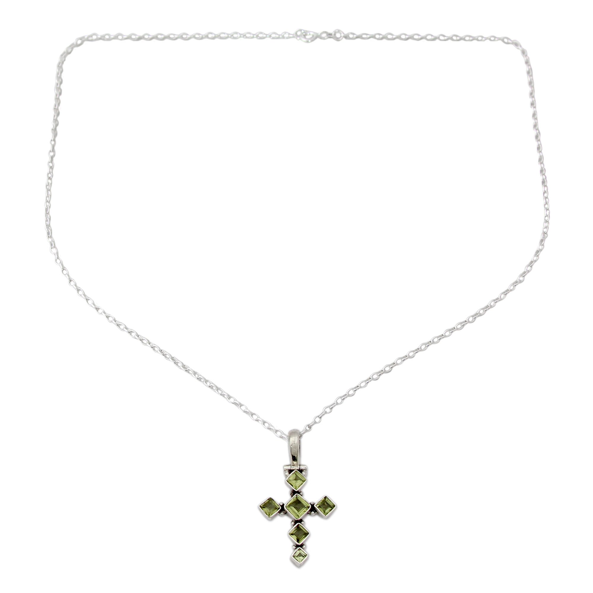 NOVICA Peridot cross necklace, 'Joyous Cross' - Walmart.com