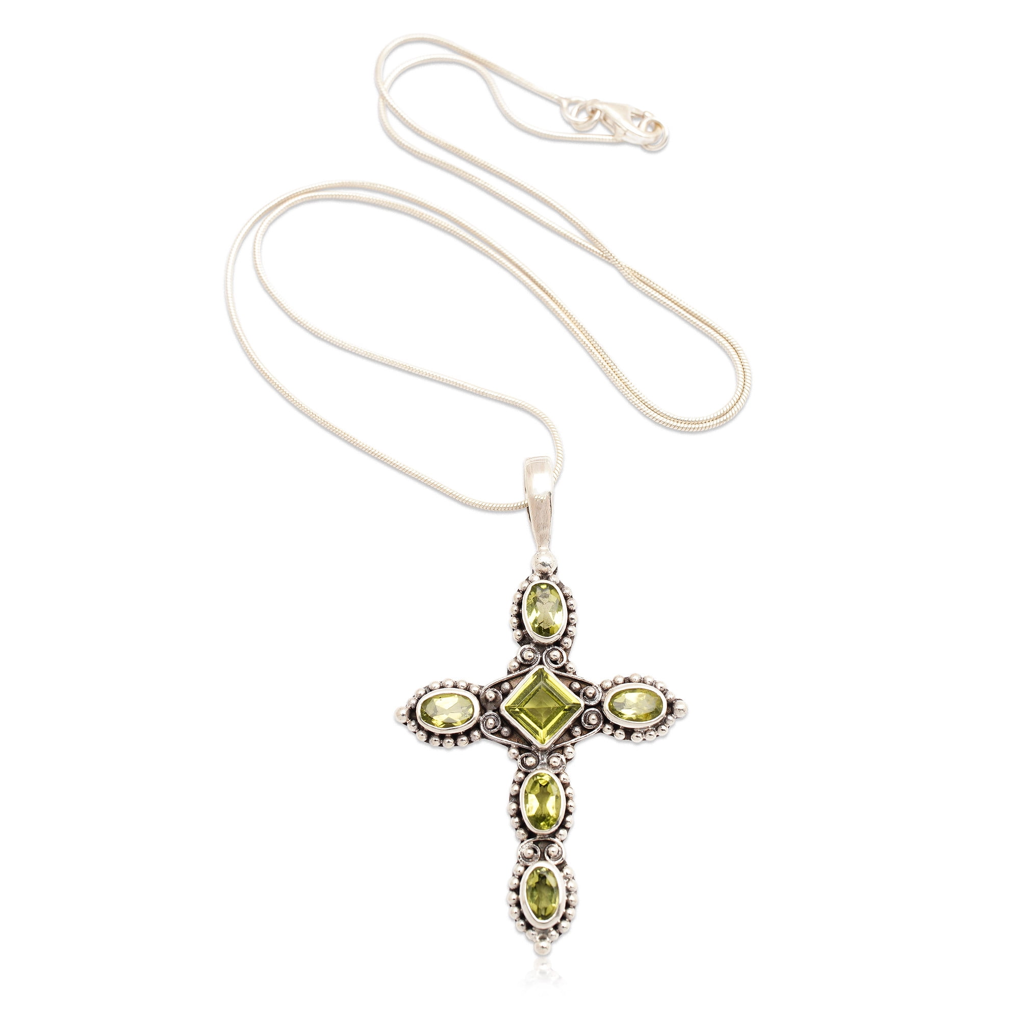 NOVICA Peridot cross necklace, 'Sacred Cross' - Walmart.com