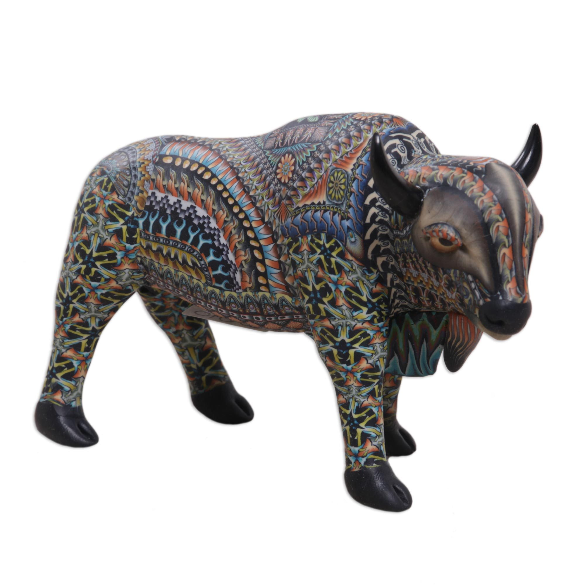 NOVICA Polymer clay sculpture, 'Majestic Bison' - Walmart.com