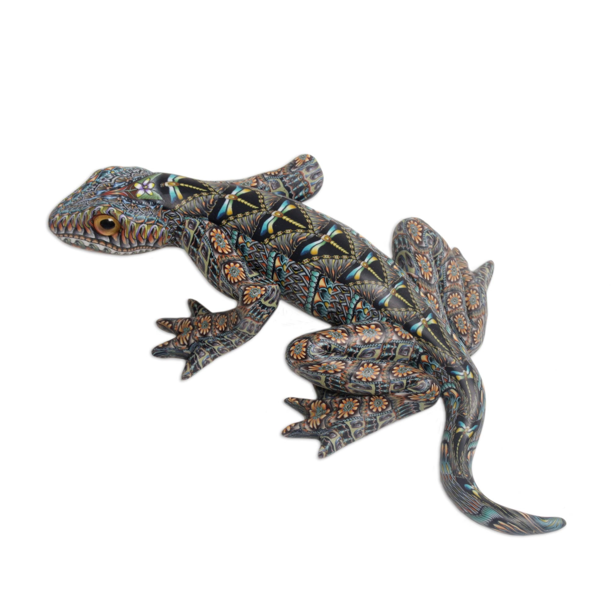NOVICA Polymer clay sculpture, 'Vibrant Lizard' (large) - Walmart.com