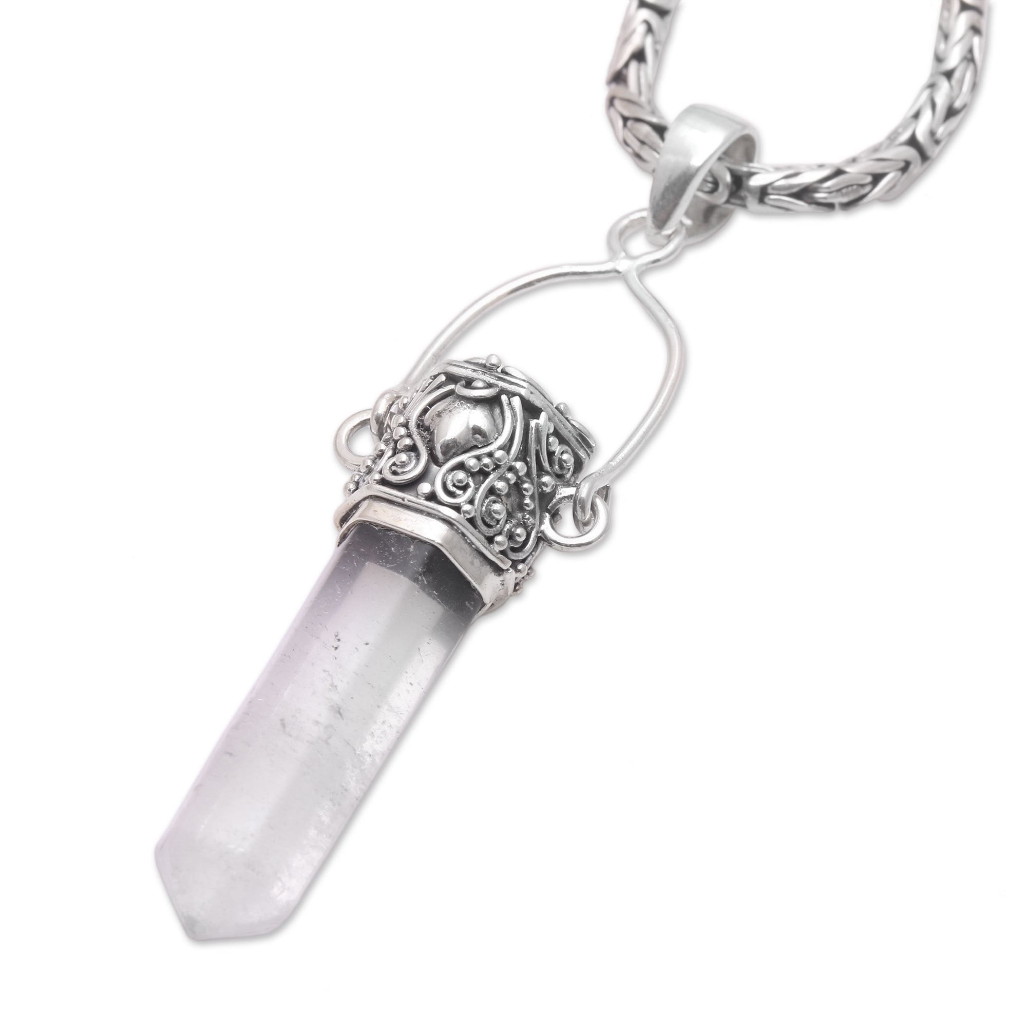 NOVICA Quartz pendant necklace, 'Crystal Amulet' - Walmart.com