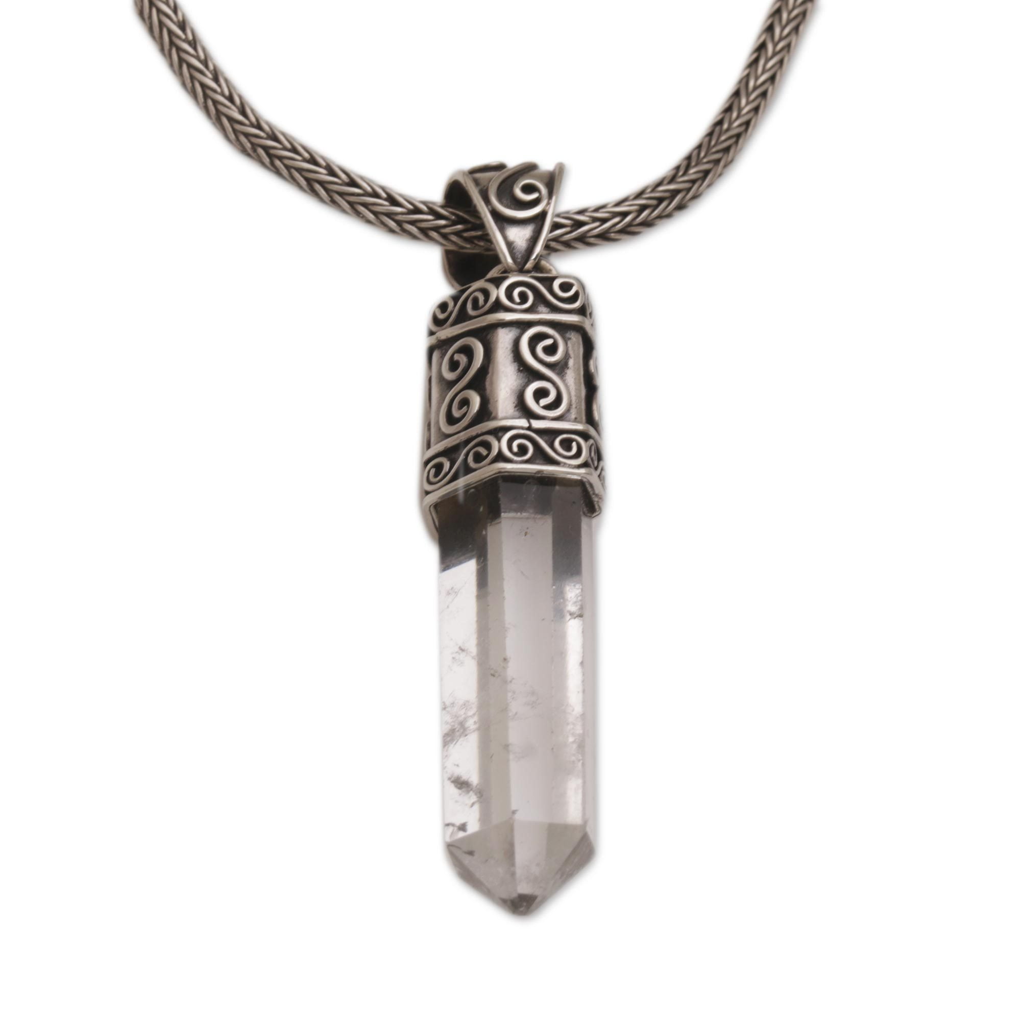 NOVICA Quartz pendant necklace, 'Crystal Vision' - Walmart.com