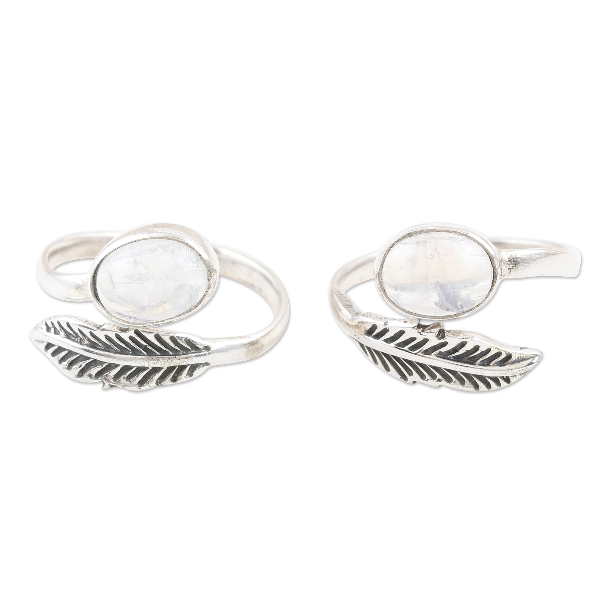 NOVICA Rainbow moonstone toe rings, 'Misty Leaf' (pair) - Walmart.com
