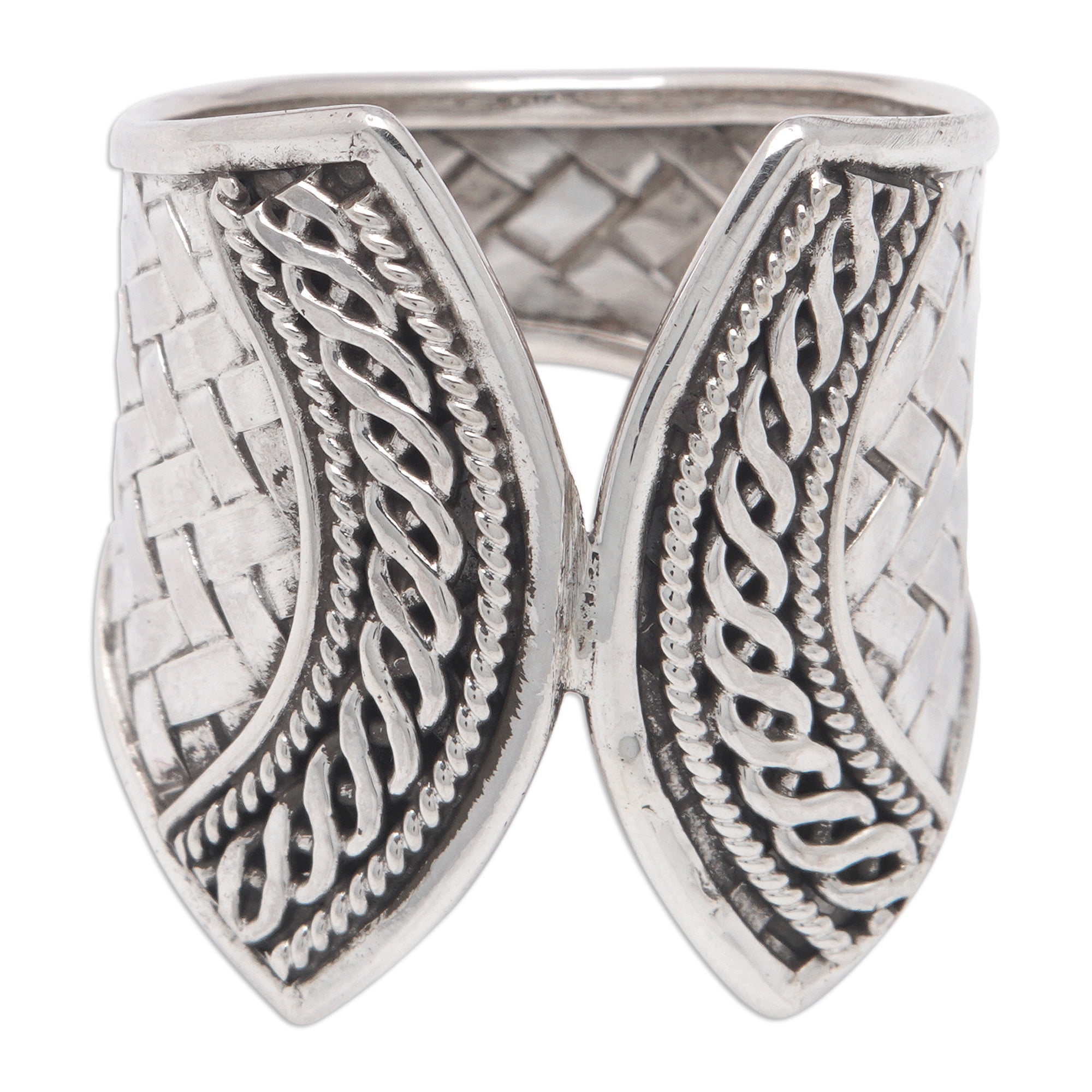 NOVICA Sterling silver band ring, 'Woven Textures' - Walmart.com