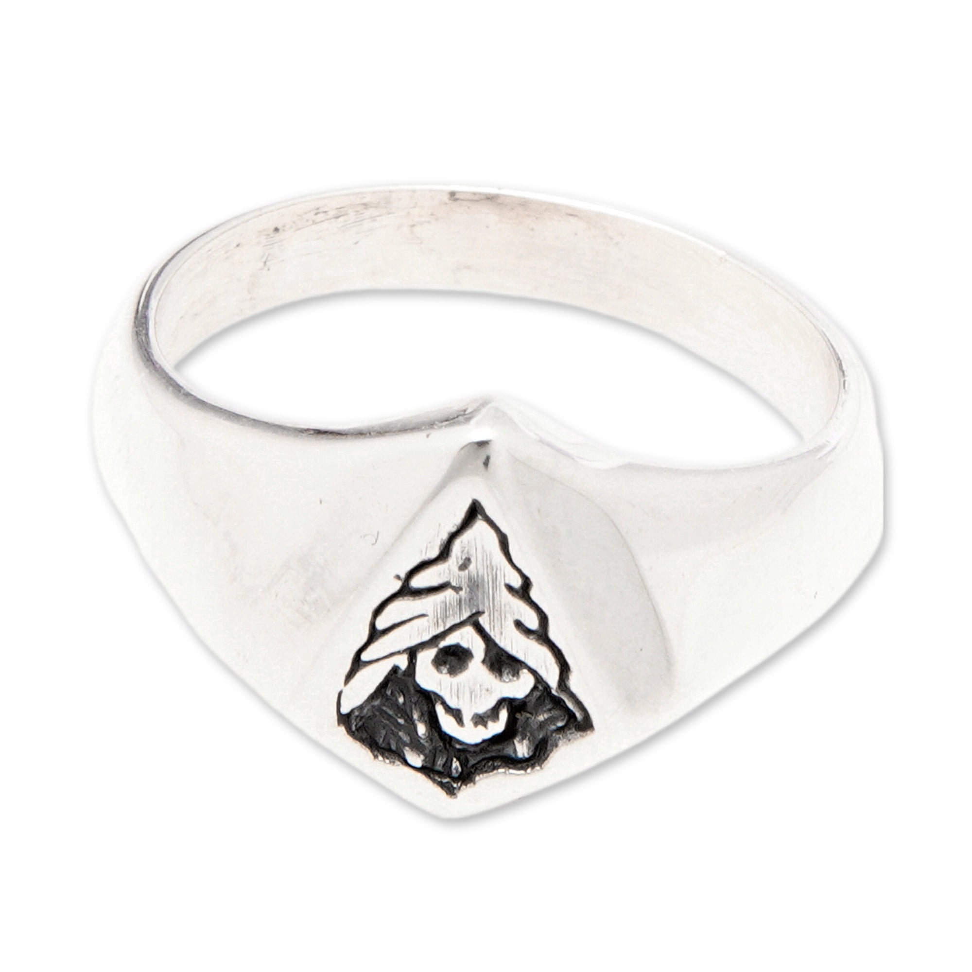 NOVICA Sterling silver domed ring, 'Underworld Skull' - Walmart.com