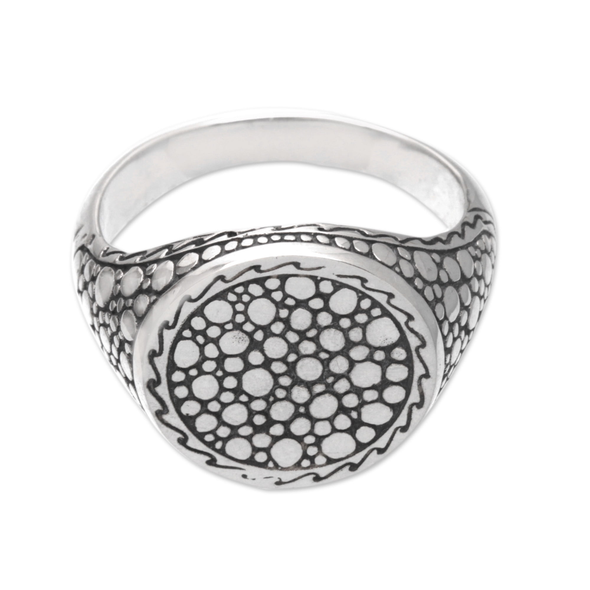 NOVICA Sterling silver signet ring, 'Sea Signal' - Walmart.com