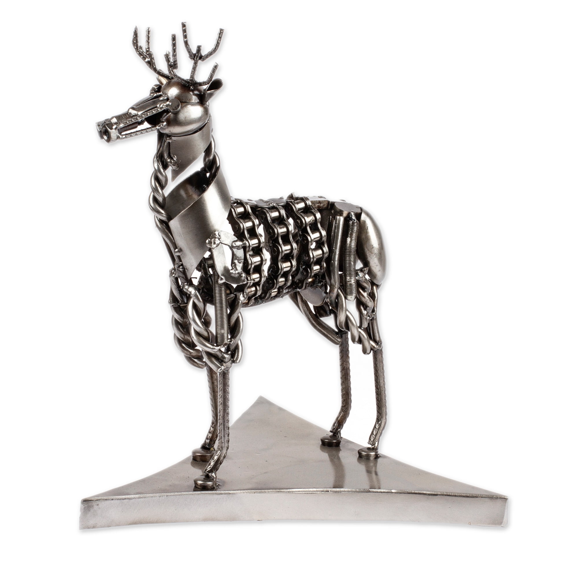 NOVICA Upcycled metal auto part sculpture, 'Mechanical Deer' - Walmart.com