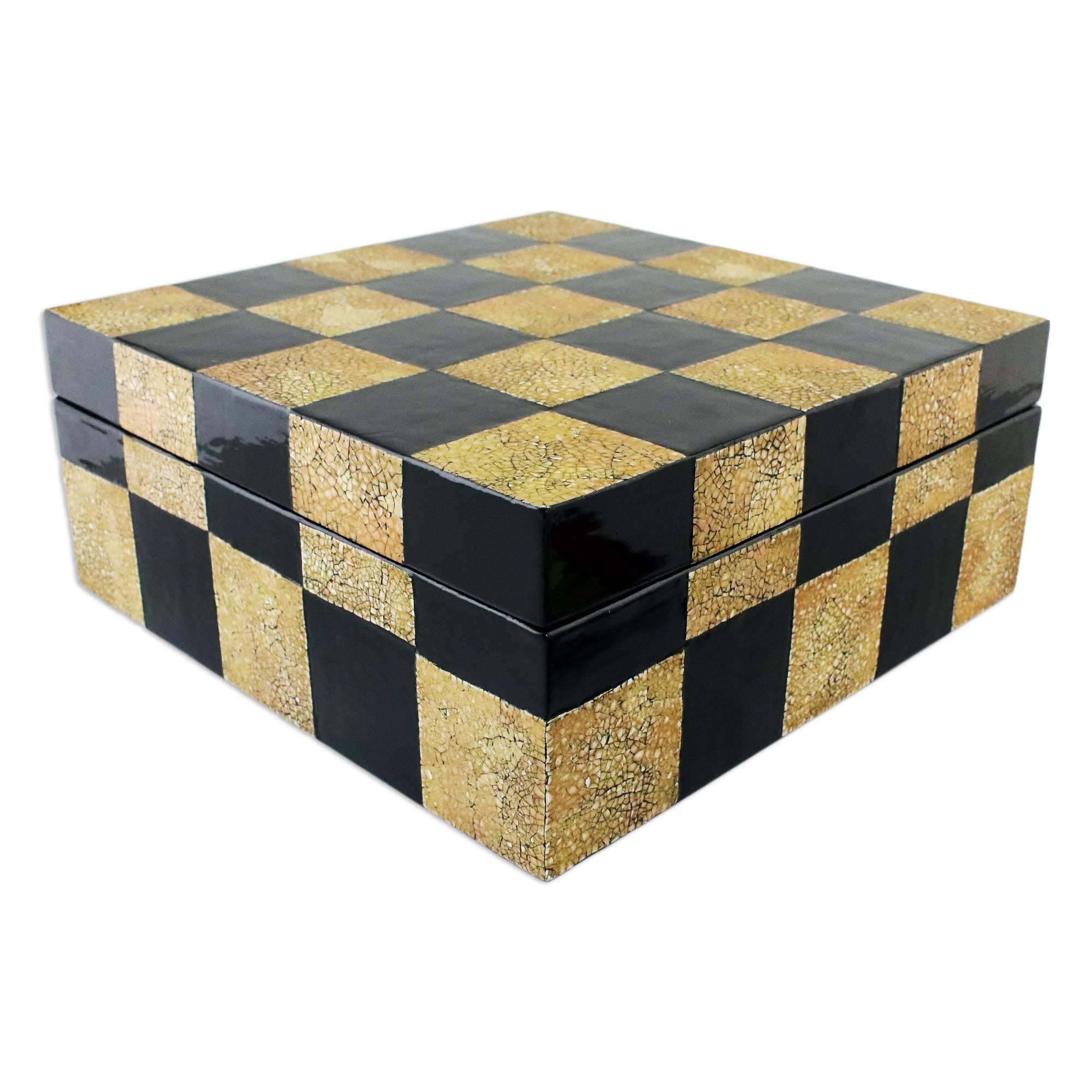 NOVICA Wood decorative box, 'Mosaic Chess' - Walmart.com