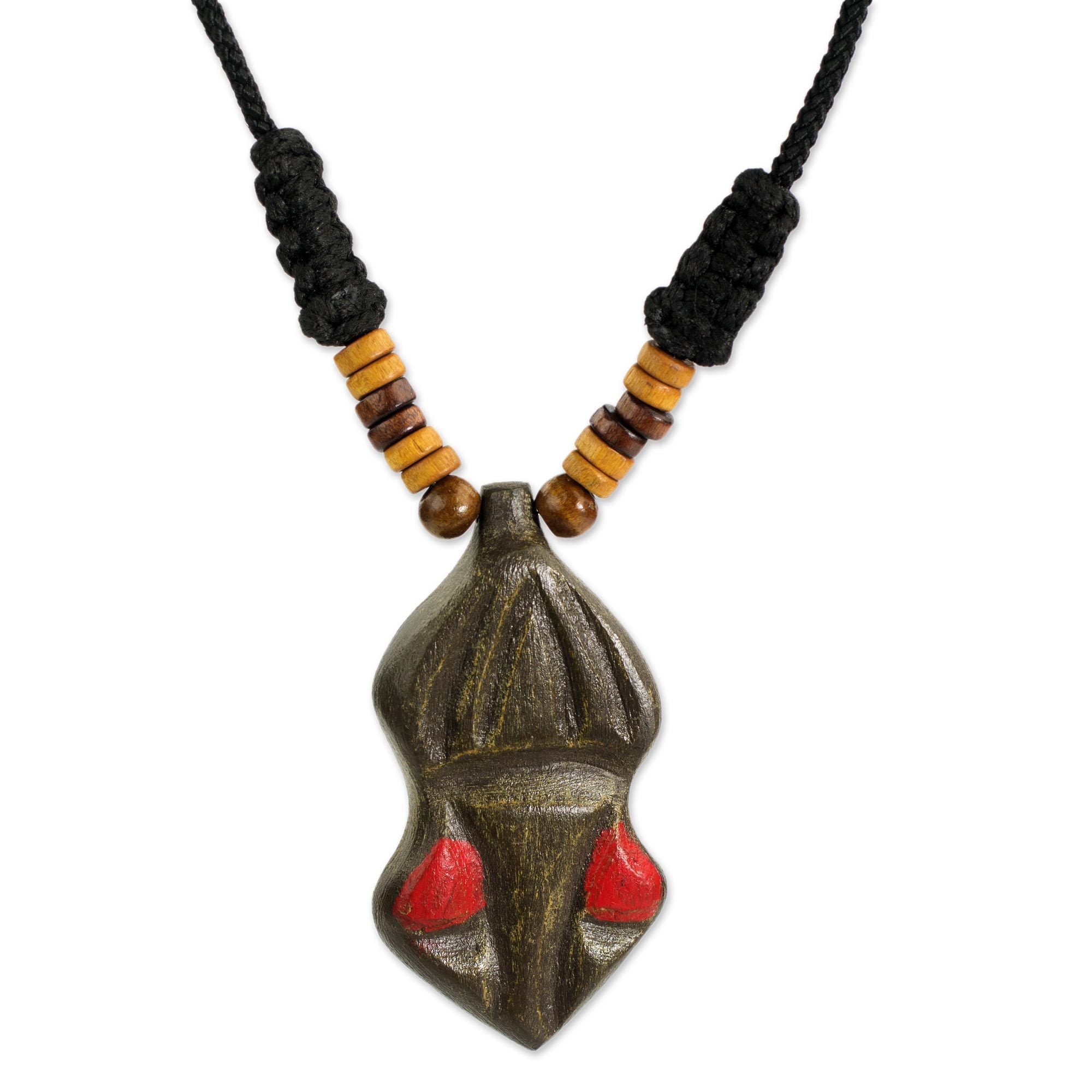 NOVICA Wood pendant necklace, 'Gyau Atiko' - Walmart.com