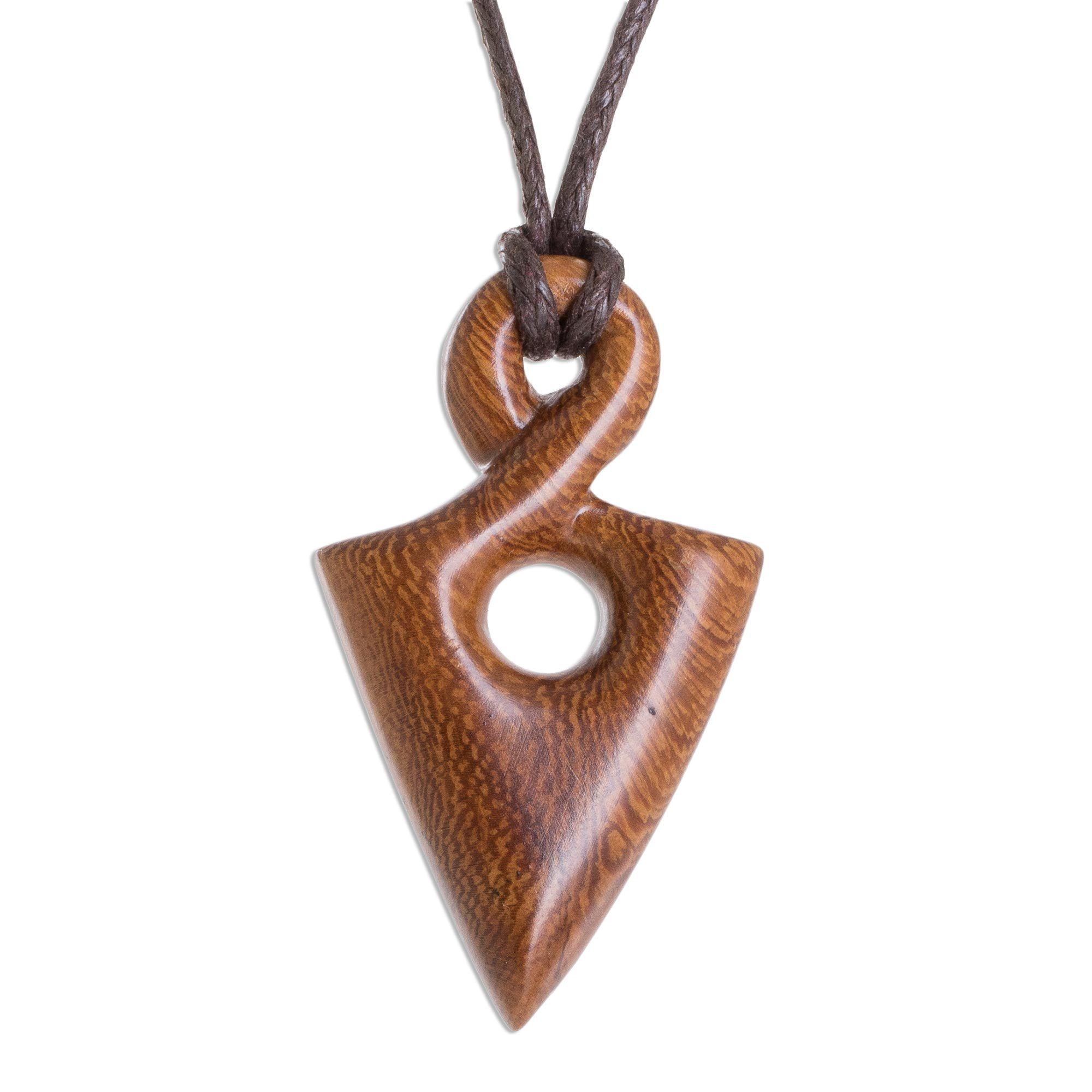 NOVICA Wood pendant necklace, 'Madrecacao Spear' - Walmart.com